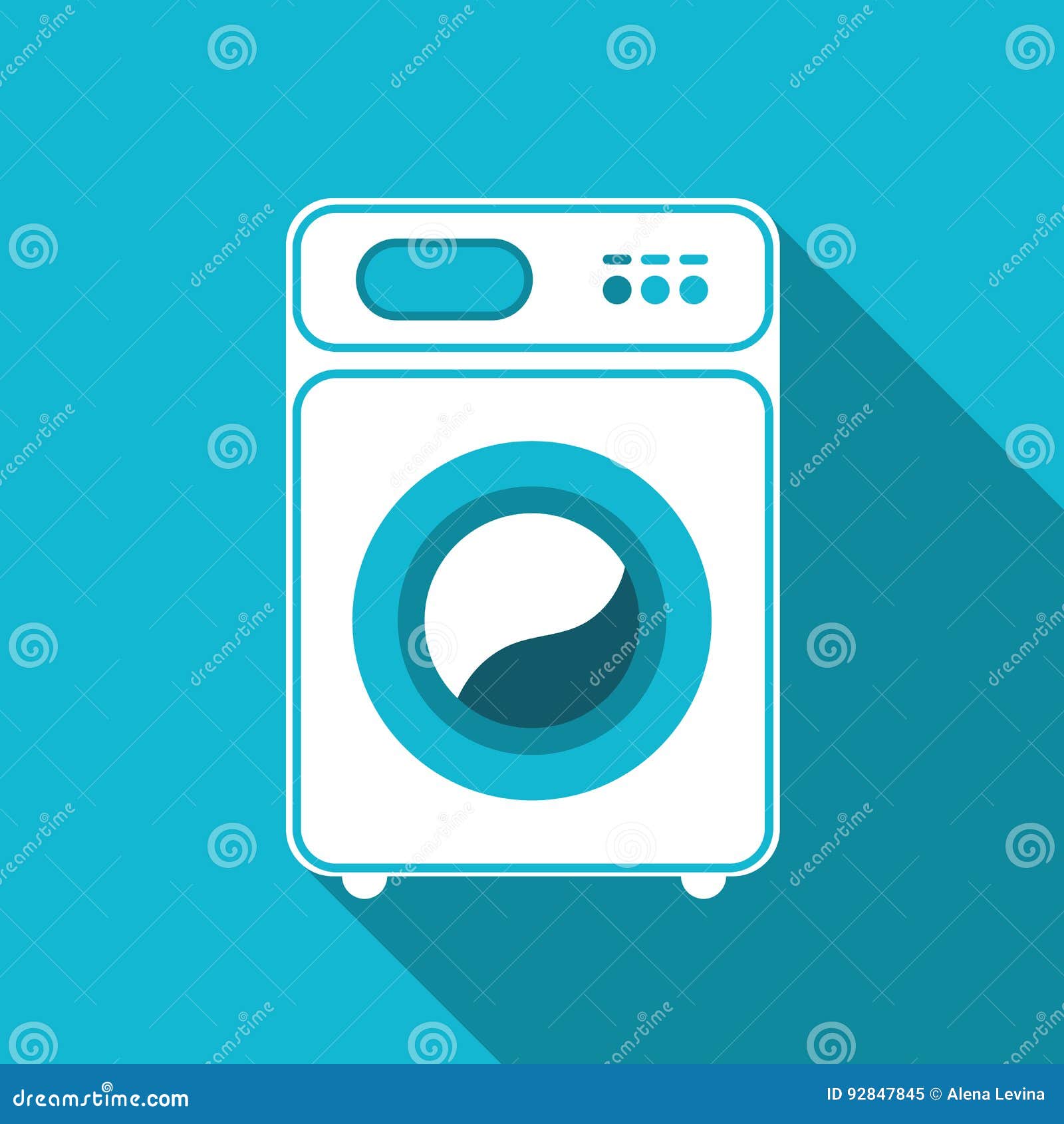 Washing Machine Isolated. Front View, Close-up Stock Vector ...