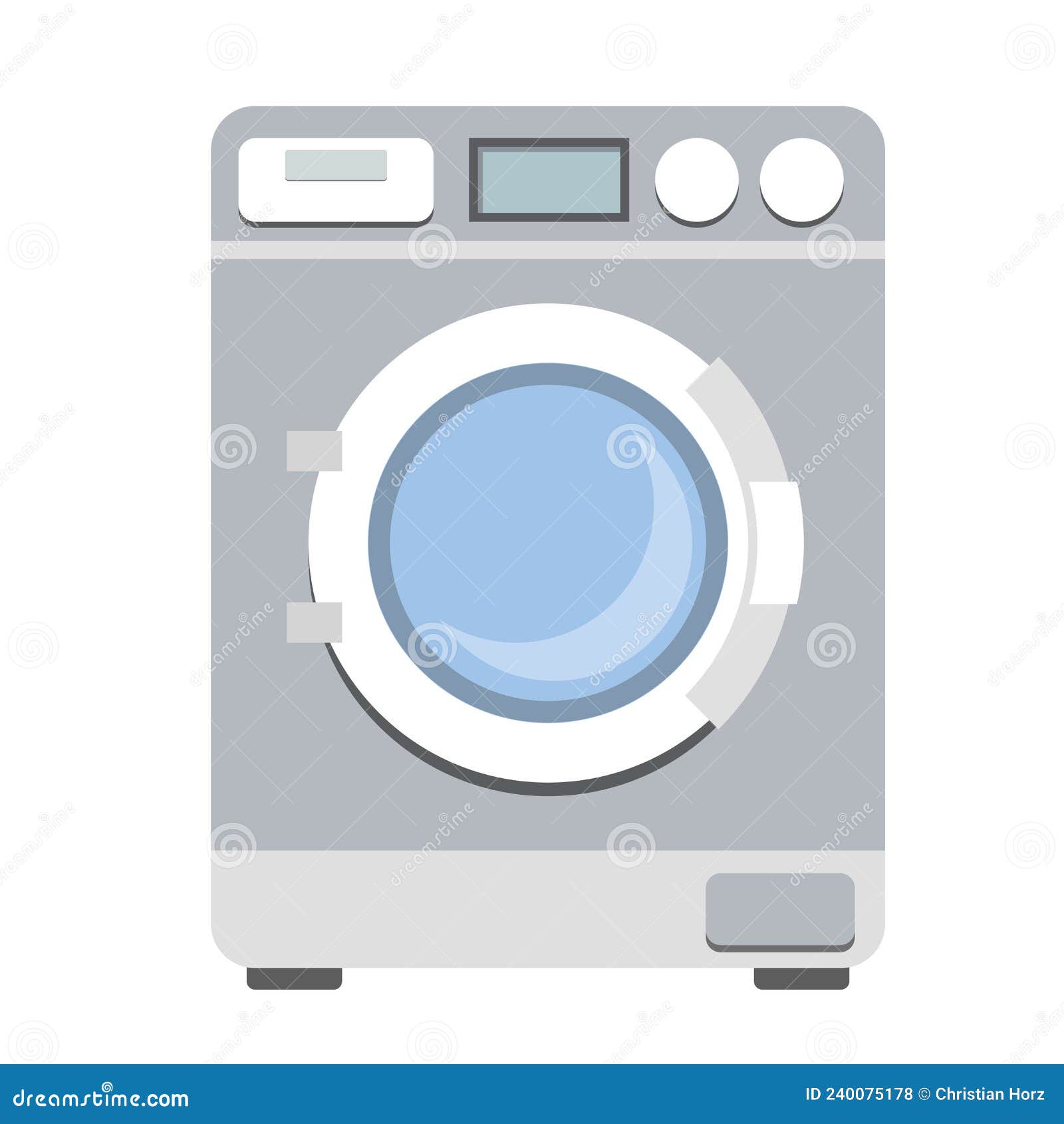 Washing Machine Isolated on White Stock Vector - Illustration of ...