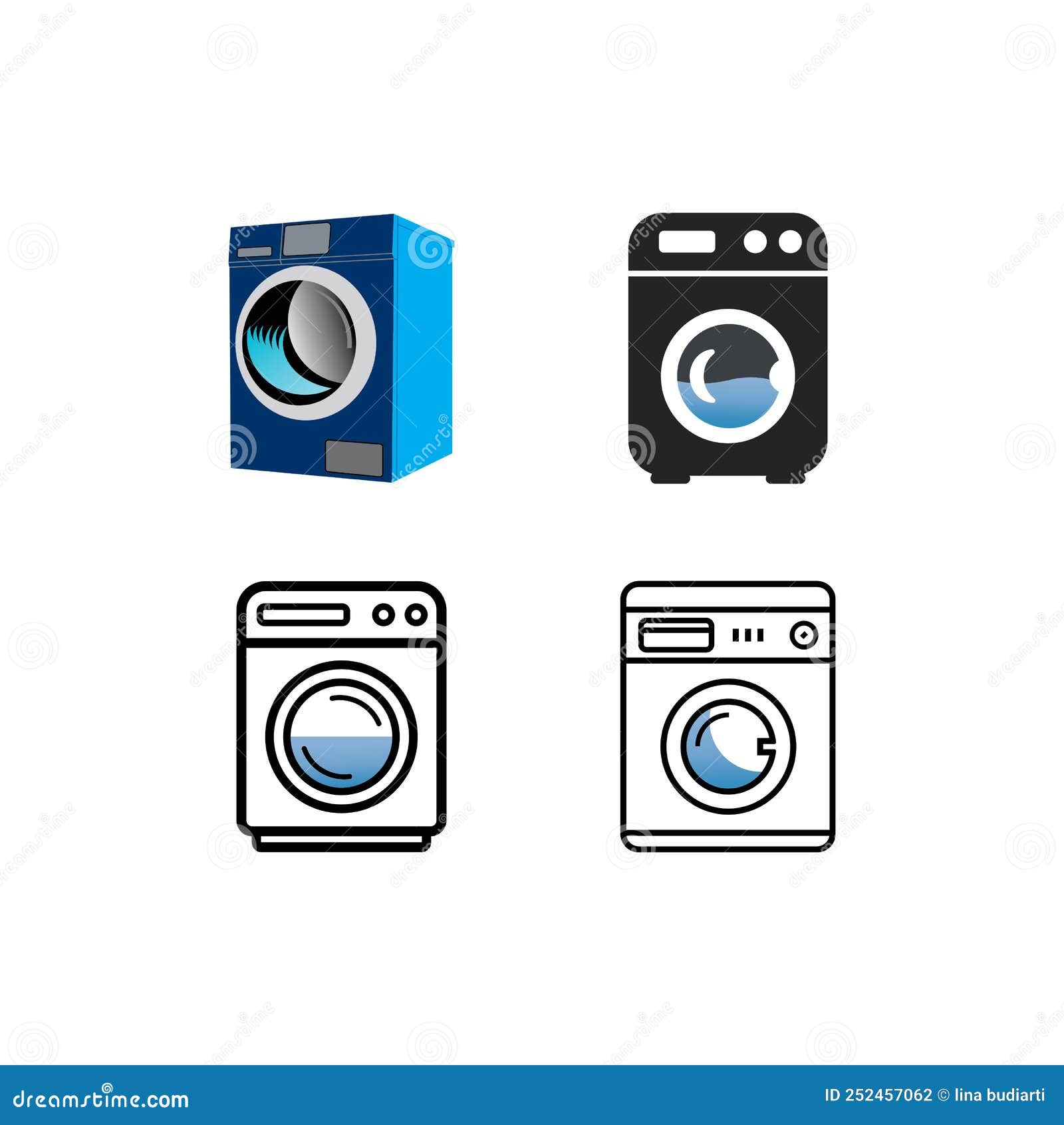 Washing Machine or Laundry Icon Stock Vector - Illustration of clean ...