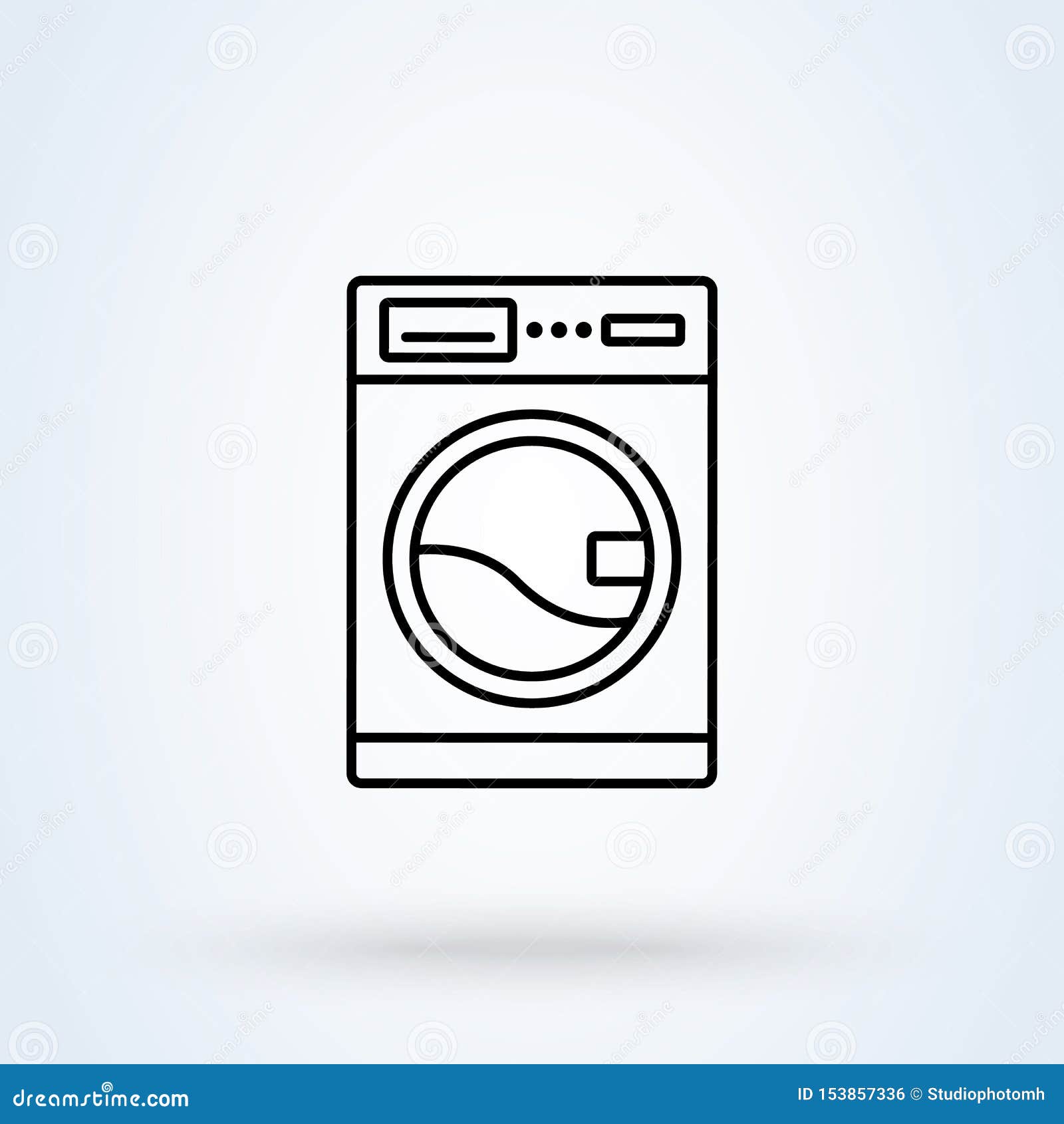 Washing Machine. Line Art Simple Vector Modern Icon Design Illustration ...
