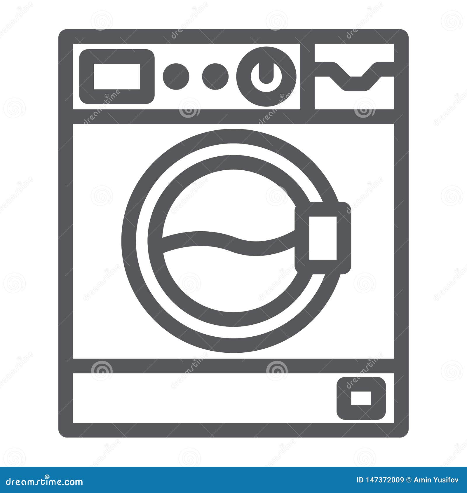Washing Machine Line Icon, Appliance and Wash, Laundry Sign, Vector ...