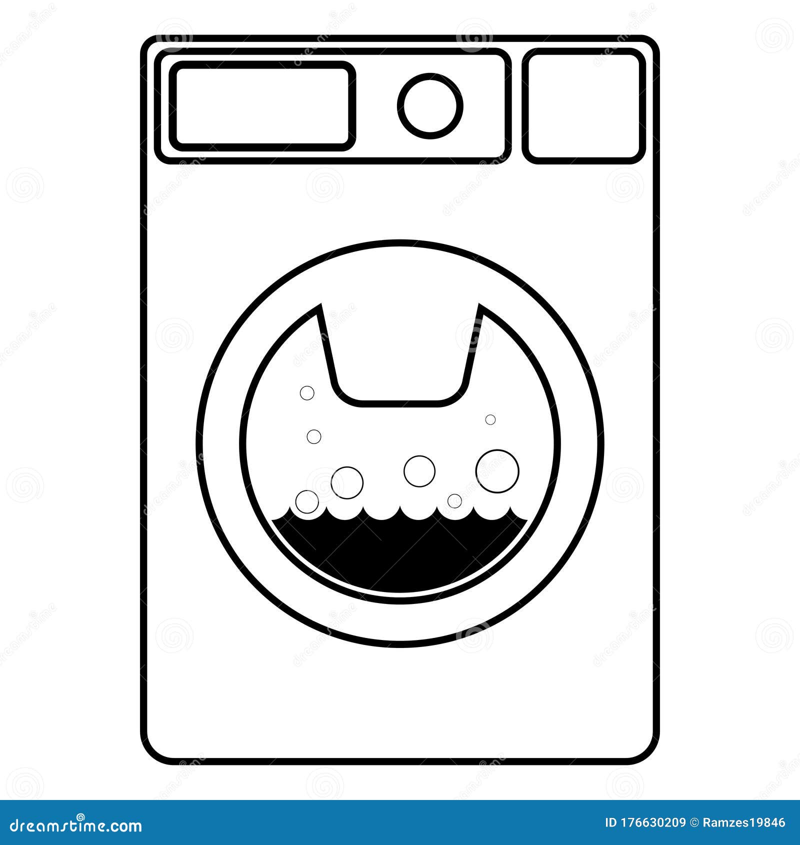 Washing Machine Logo on a White Background in Linear Minimal Style ...