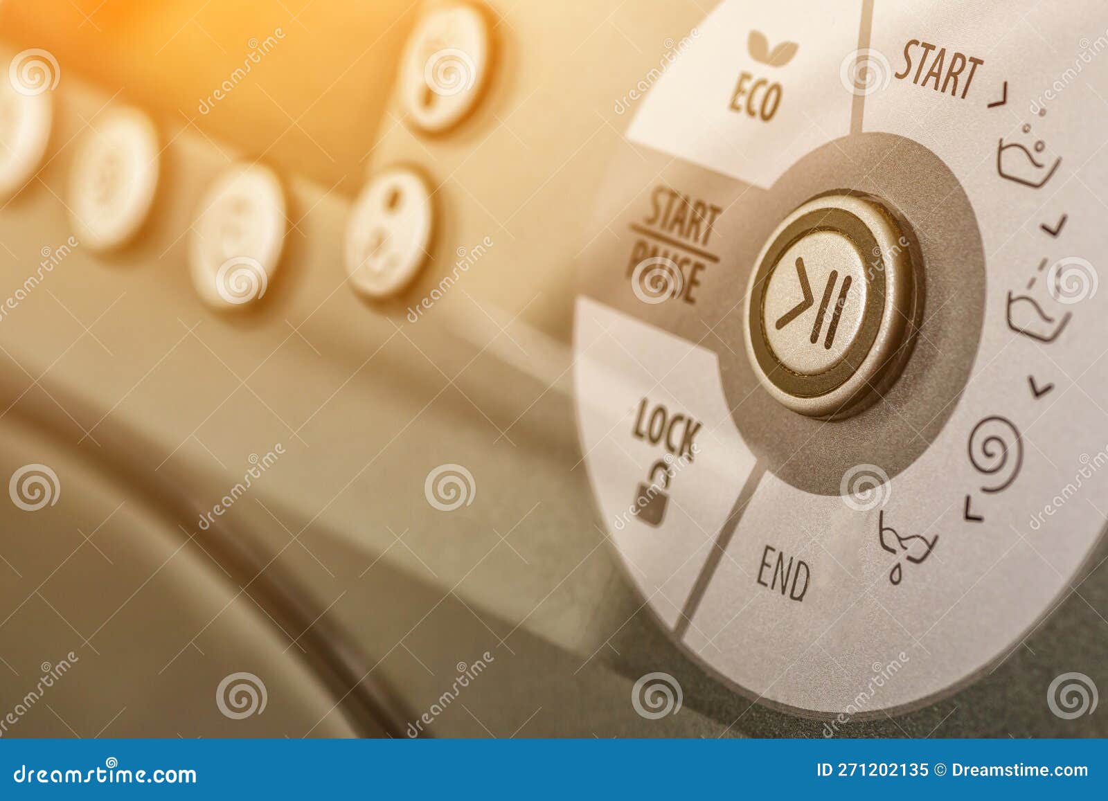 Washing Machine.Modern Washing Machine Front Panel with Display.Knob ...