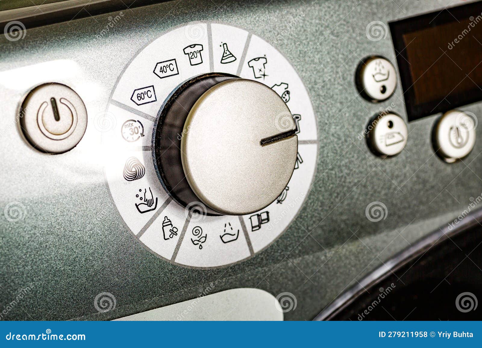 Washing Machine.Modern Washing Machine Front Panel with Display.Knob ...