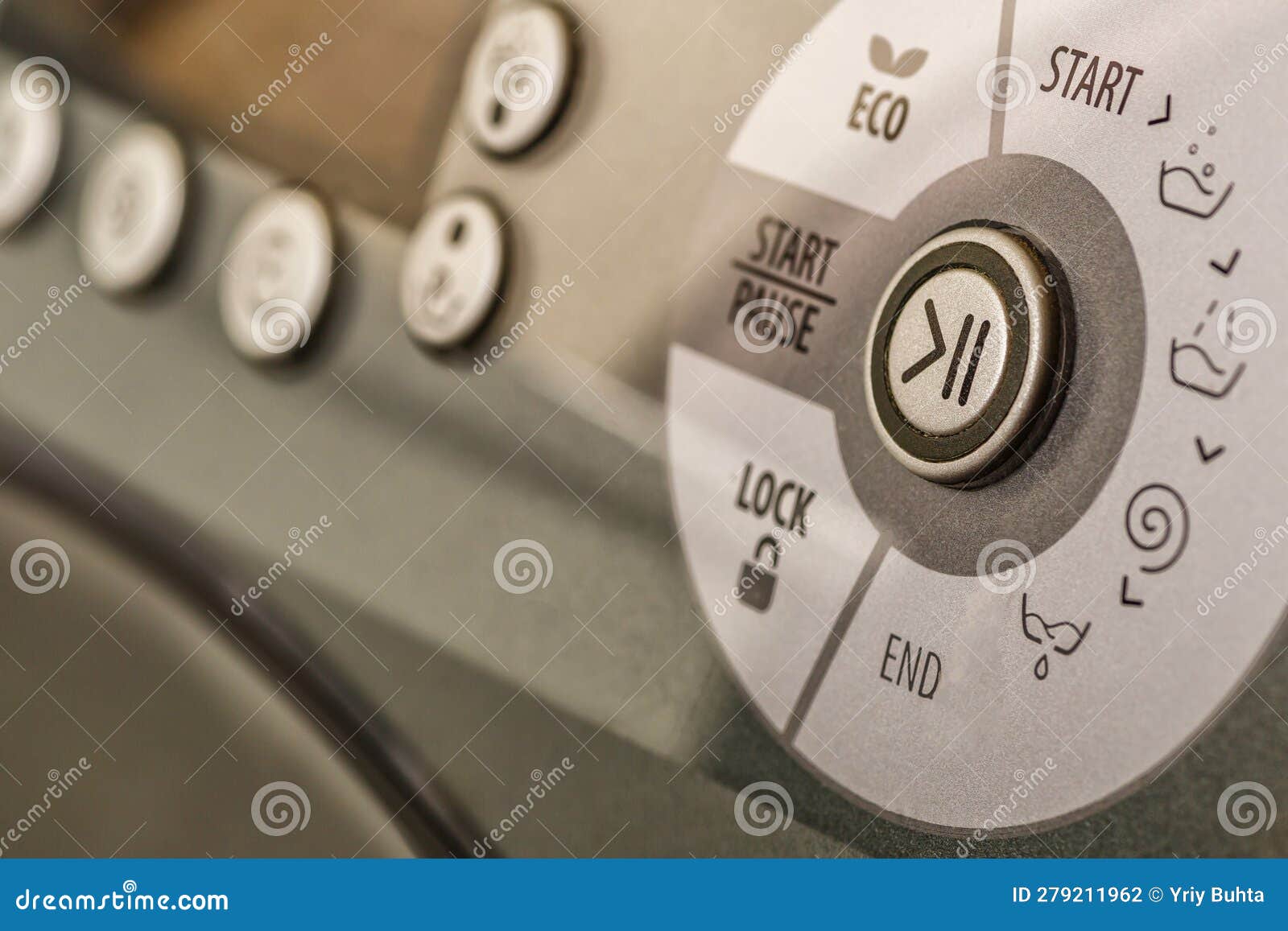 Washing Machine.Modern Washing Machine Front Panel with Display.Knob ...