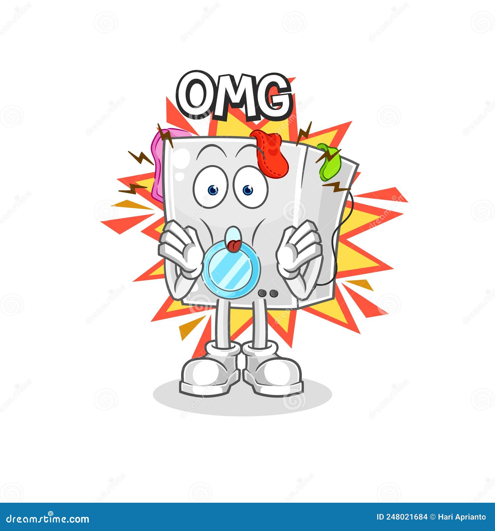 Washing Machine Oh My God Vector. Cartoon Character Stock Vector ...