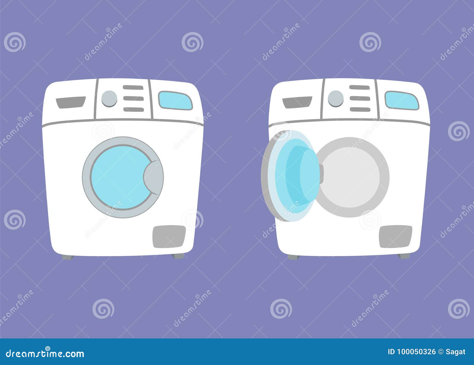 Washing Machine Illustration. Stock Vector - Illustration of domestic ...