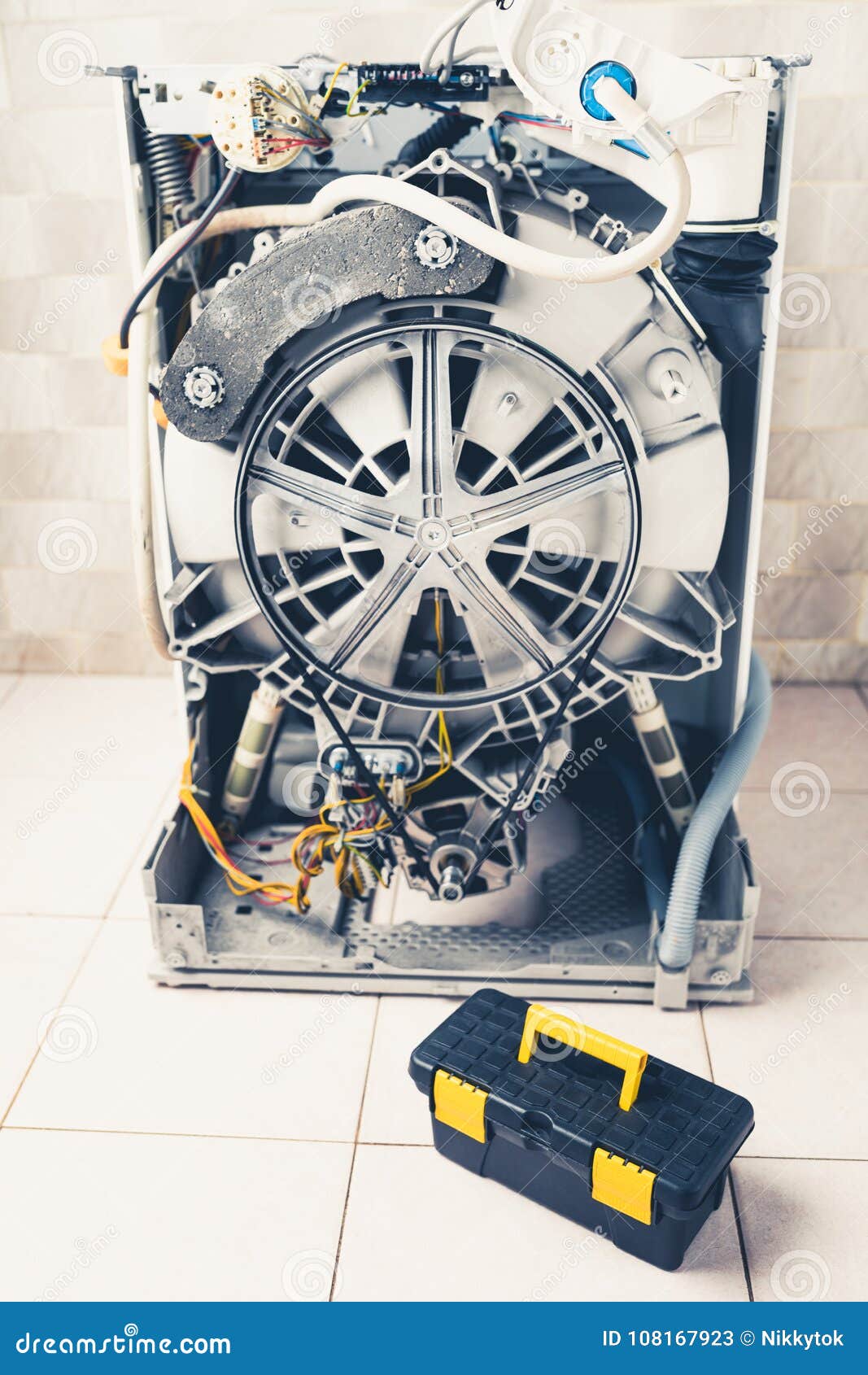 Washing Machine with Open Enclosure is Ready for Service Stock Image ...