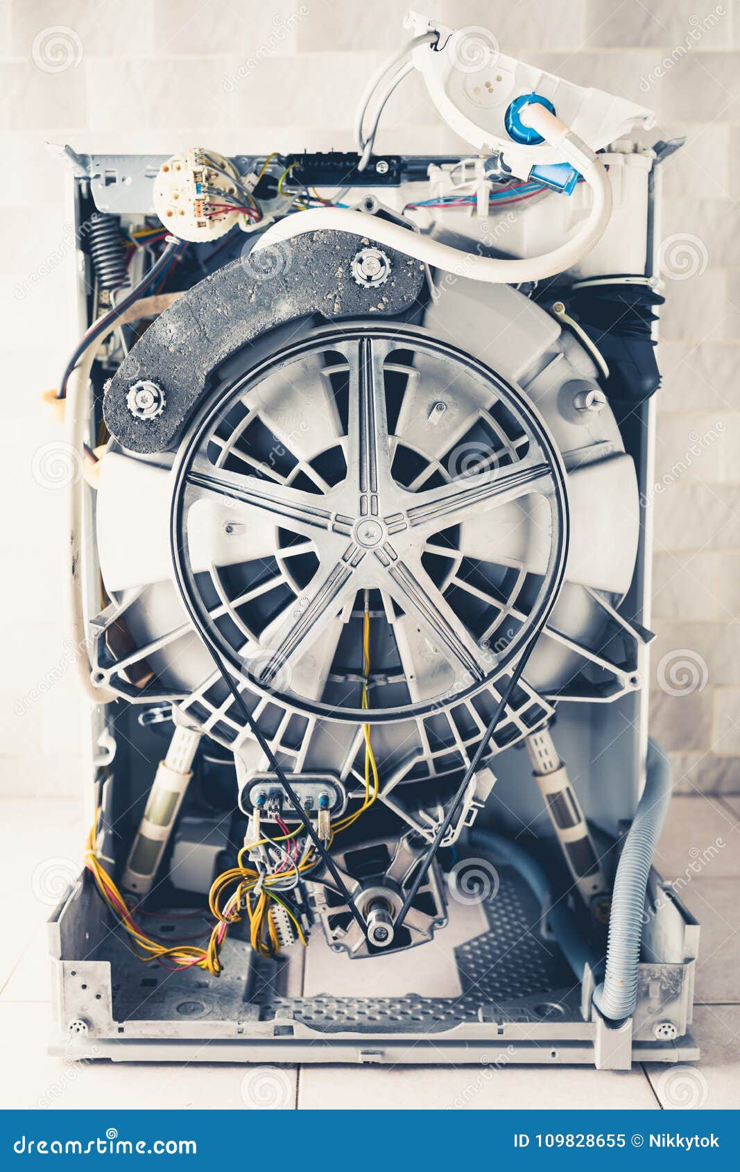 Washing Machine with Open Enclosure is Ready for Service Stock Image ...
