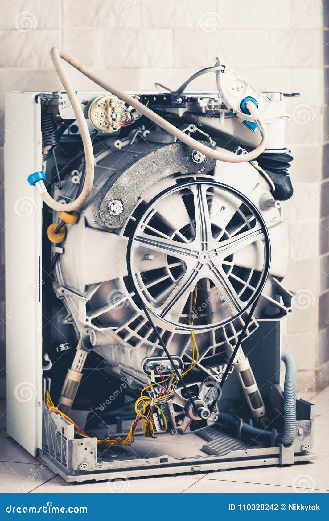 Washing Machine with Open Enclosure is Ready for Service Stock Photo ...