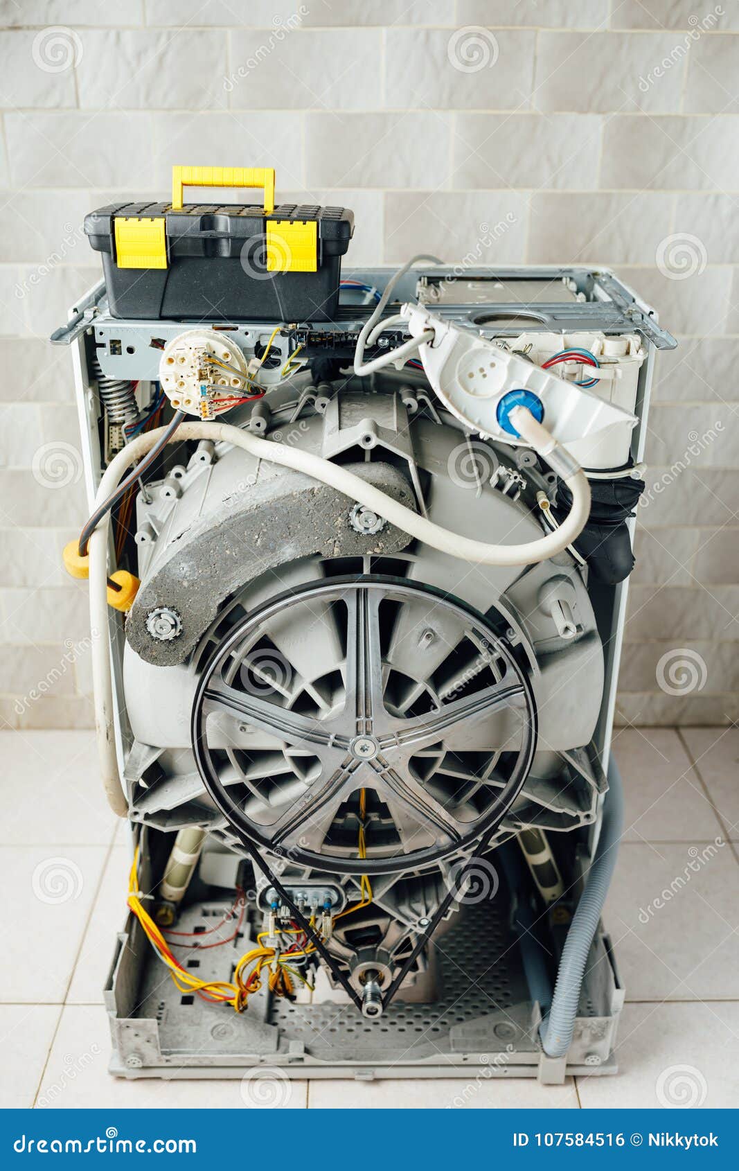 Washing Machine with Open Enclosure is Ready for Service Stock Photo ...