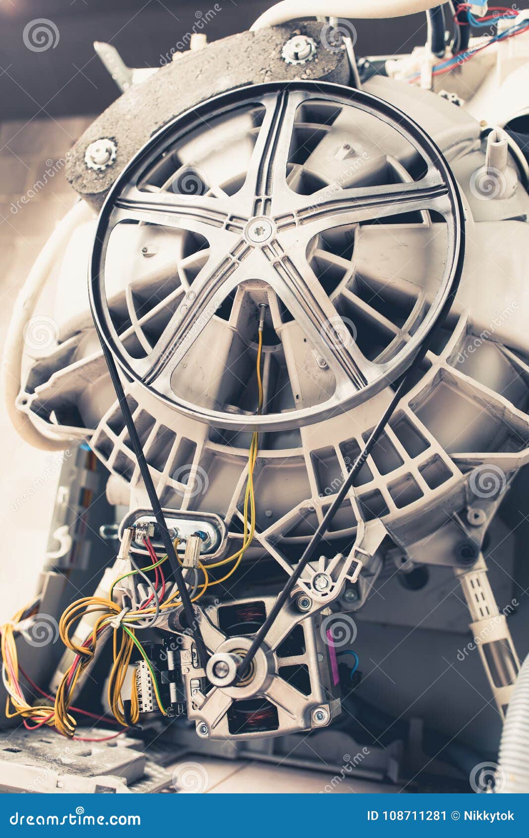 Washing Machine with Open Enclosure is Ready for Service Stock Image ...