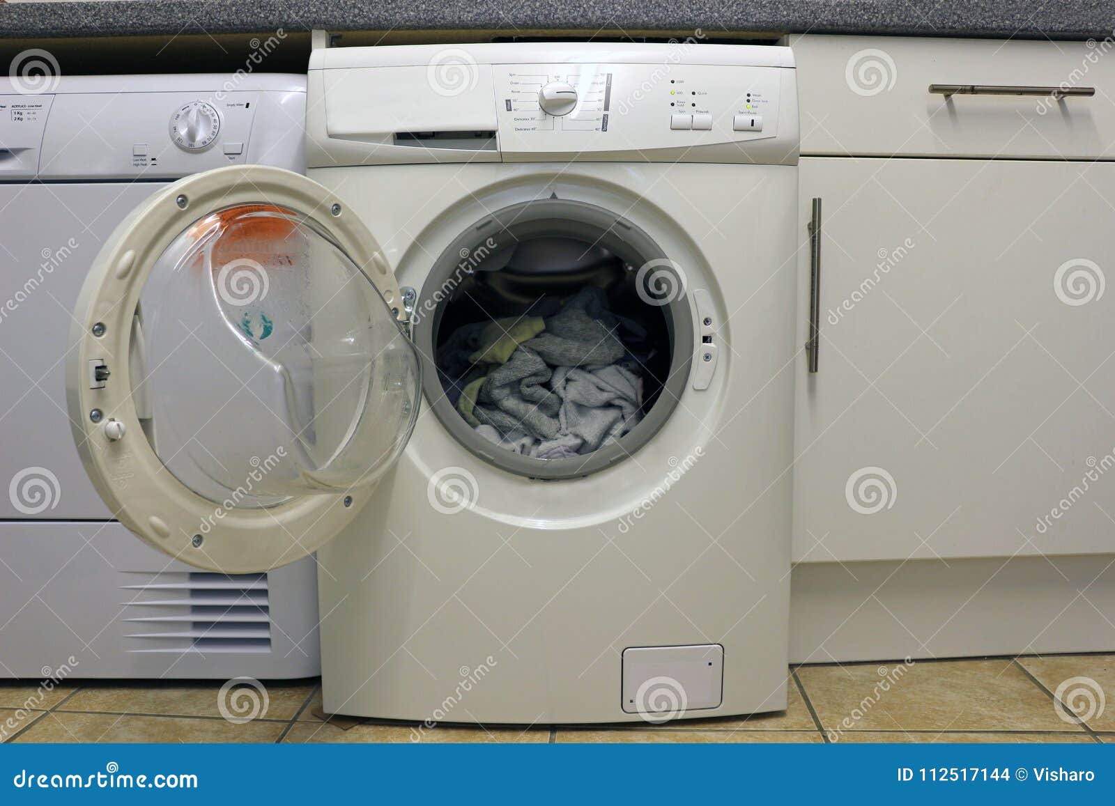 Open Washing Machine stock photo. Image of goods, laundry - 112517144