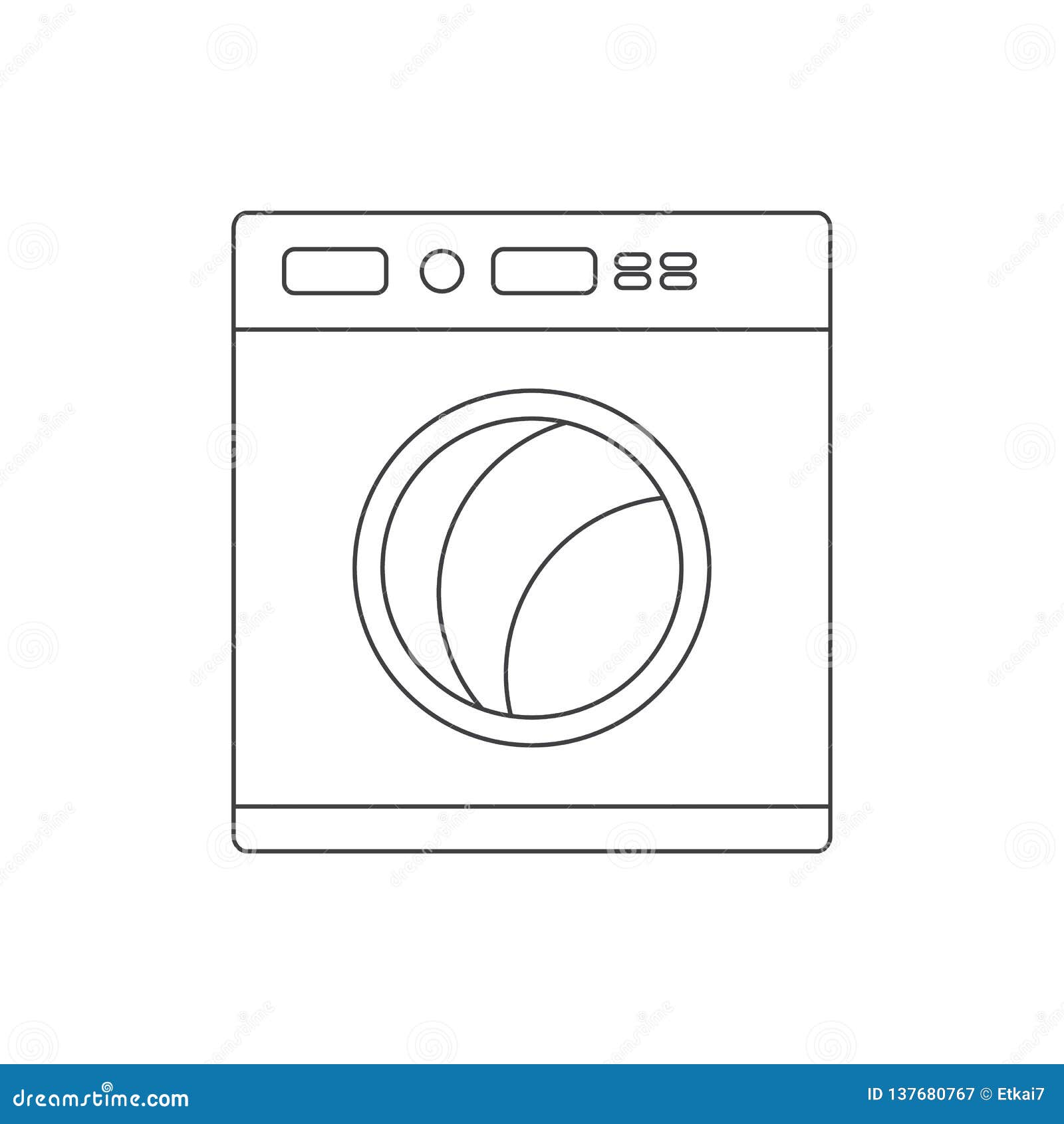 Washing Machine Outline Icon Vector Design Illustration Stock Vector ...