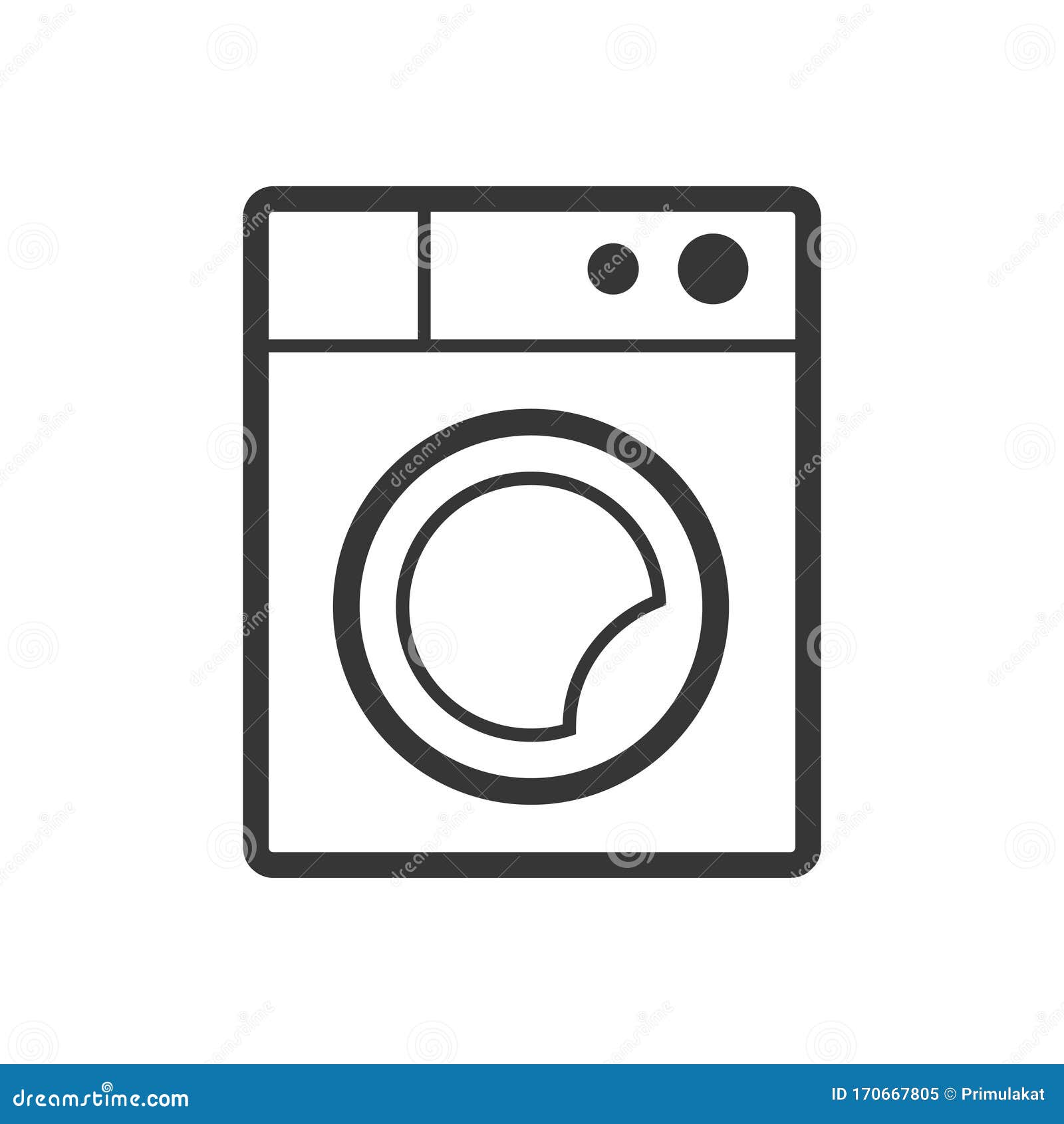 Washing Machine Outline Single Isolated Vector Icon Stock Vector ...