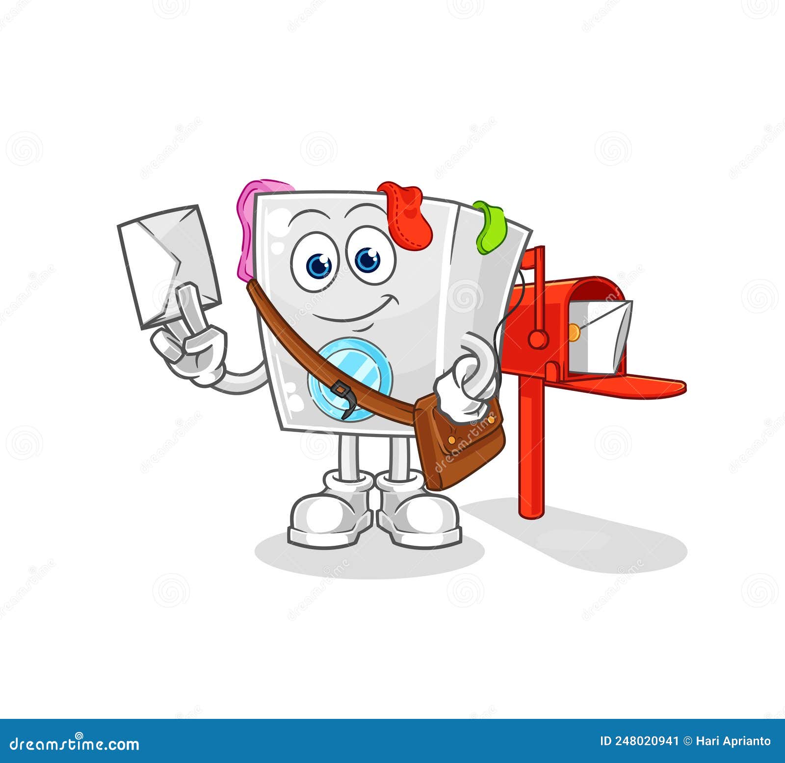 Washing Machine Postman Vector. Cartoon Character Stock Vector ...
