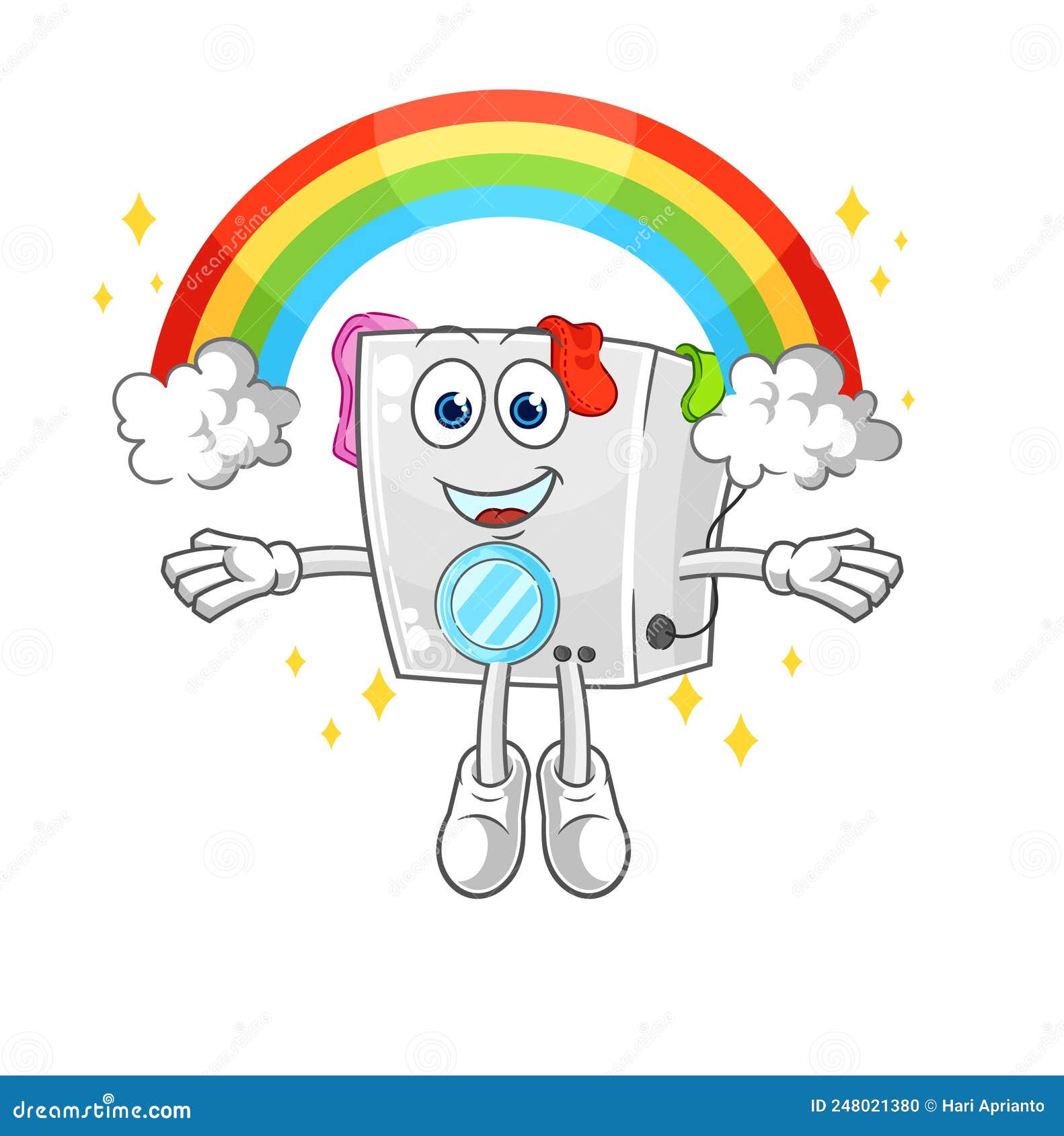 Washing Machine with a Rainbow. Cartoon Vector Stock Vector ...
