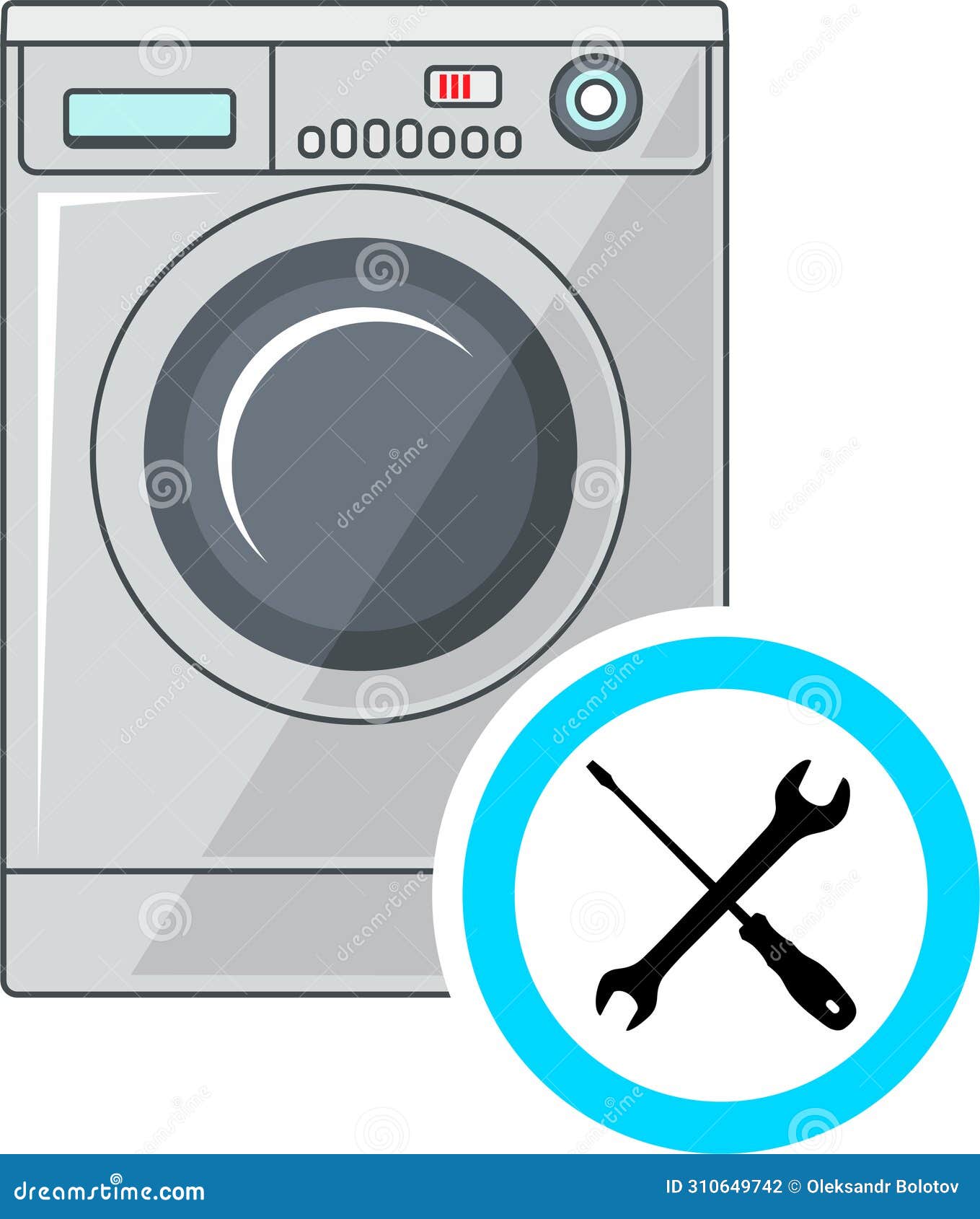 Washing Machine Repair Service. Vector Illustration. Stock Vector ...
