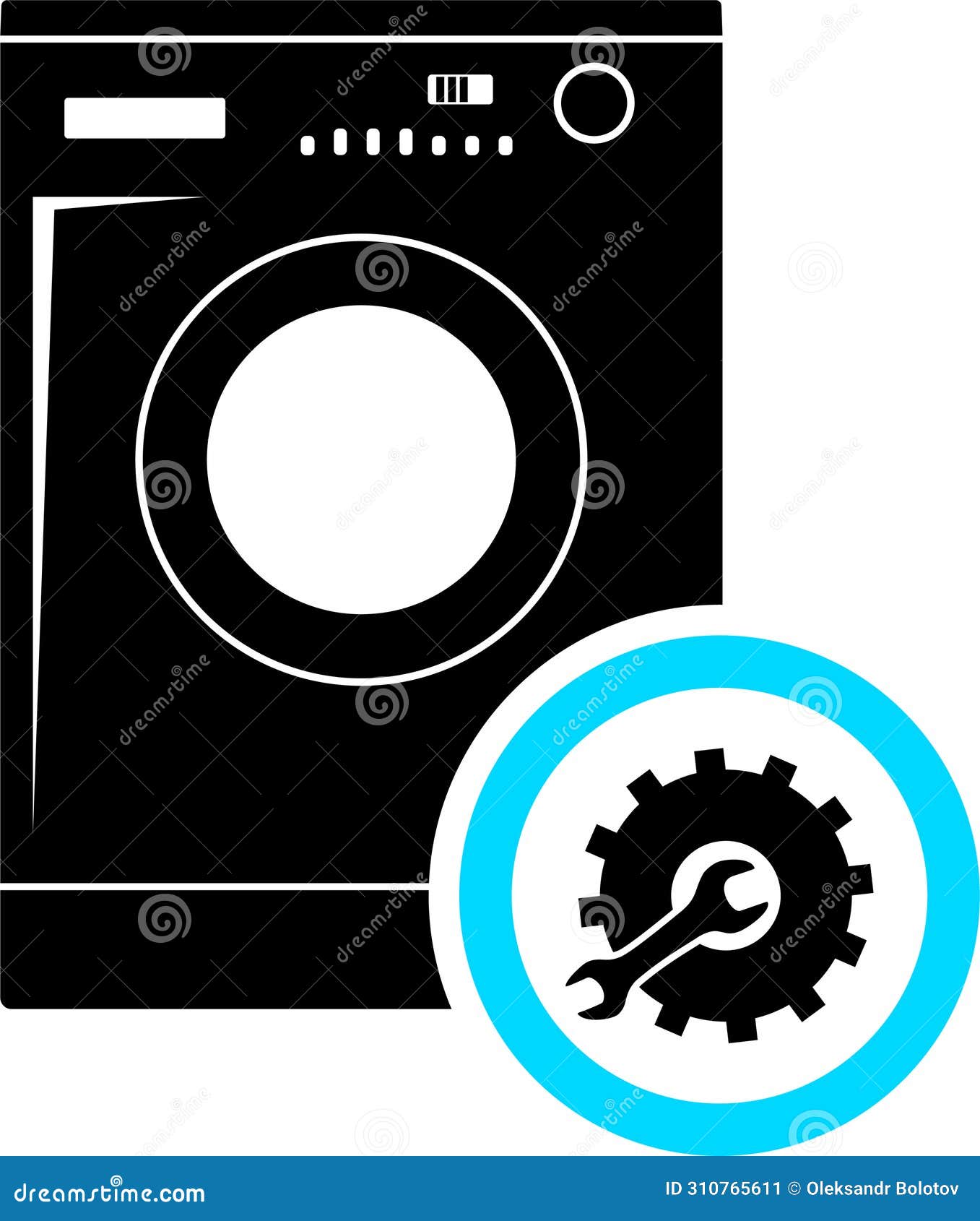 Washing Machine Repair Service. Vector Illustration. Stock Vector ...