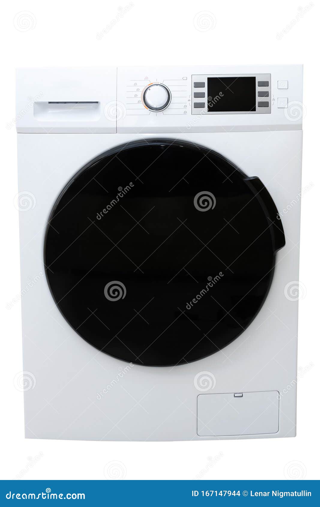 Washing Machine with Screen on Panel Isolated on White Stock Photo ...