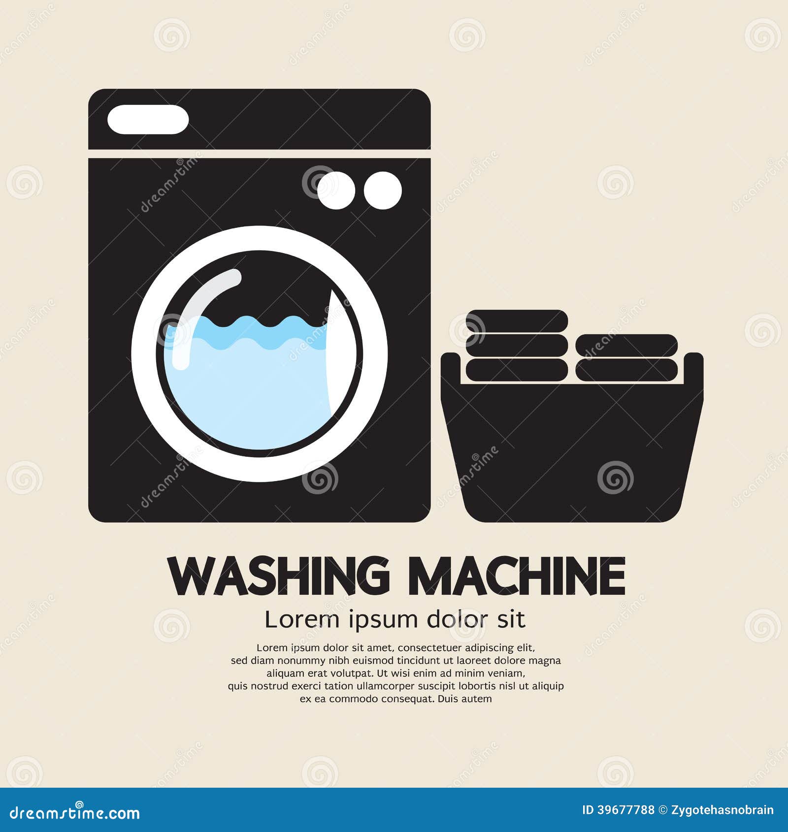 Washing Machine stock vector. Illustration of front, object - 39677788