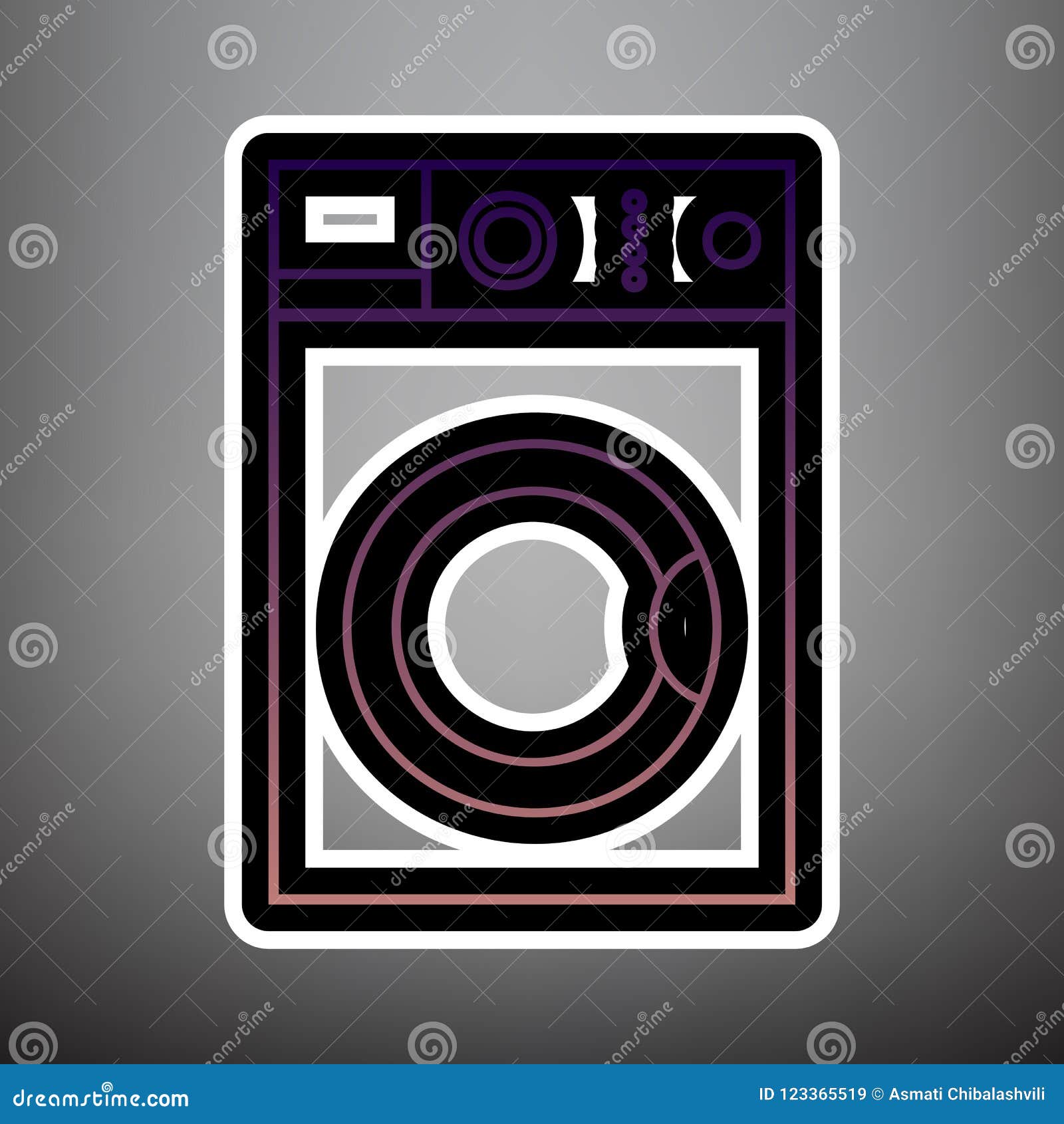 Washing Machine Sign. Vector Stock Vector - Illustration of clear ...