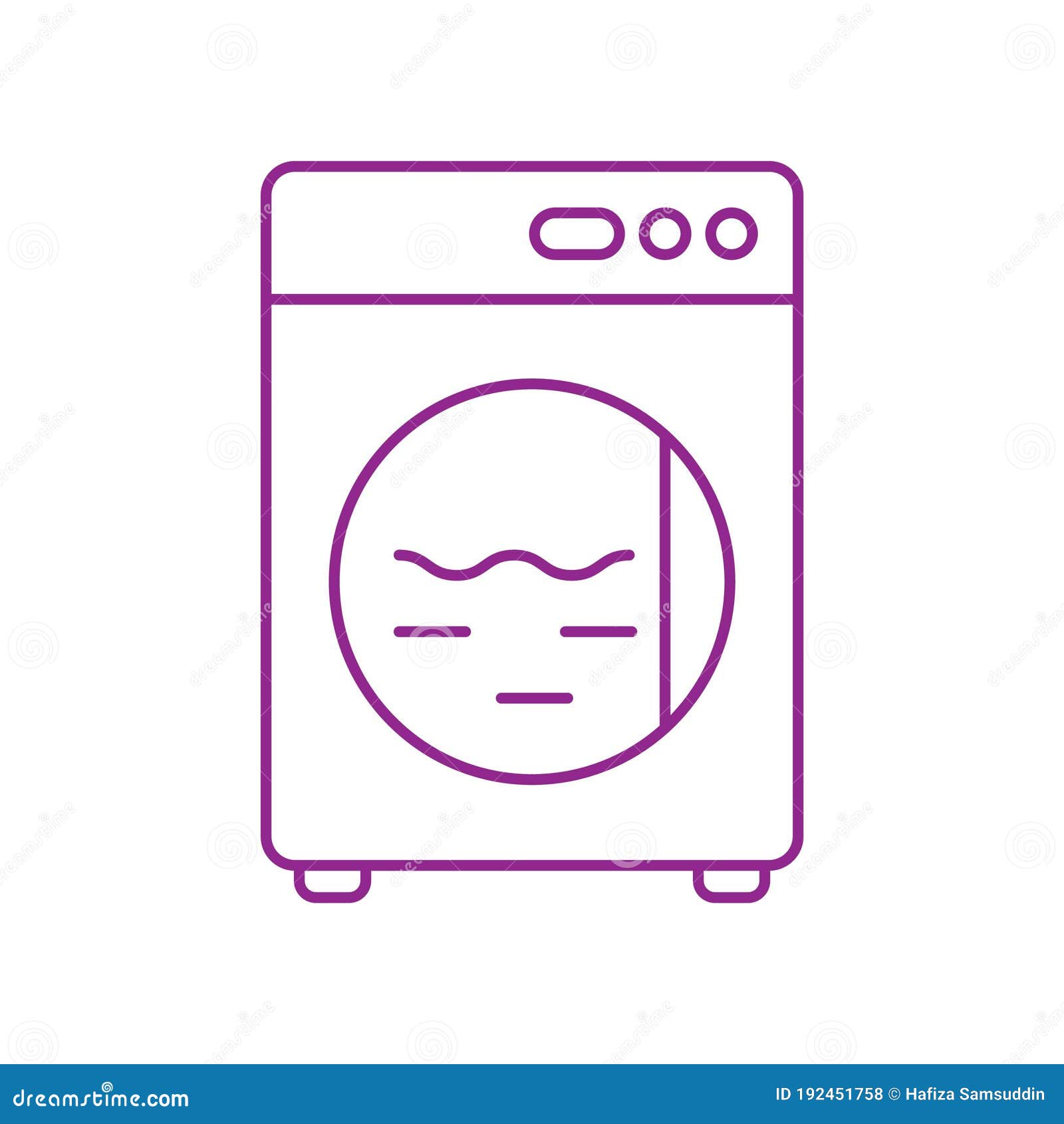 Washing Machine with Simple Minimalistic Purple Vector. Vector ...