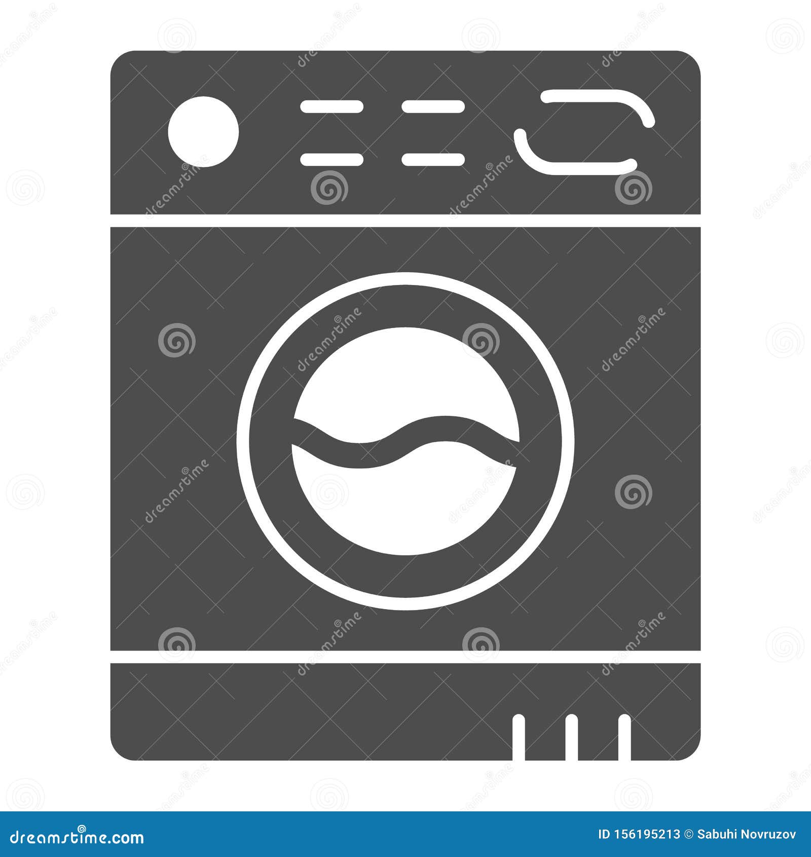 Washer Vector White Icon. Washer Flat Sign Design. Wash Machine Symbol ...