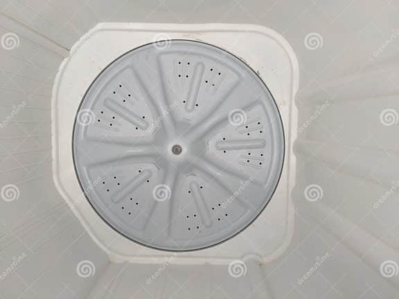 Washing Machine Spin Inside Plain White Plastic Material Stock Photo ...