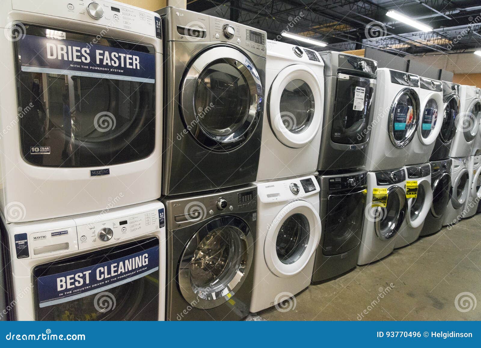 Washing machine on store editorial photo. Image of dirty - 93770496