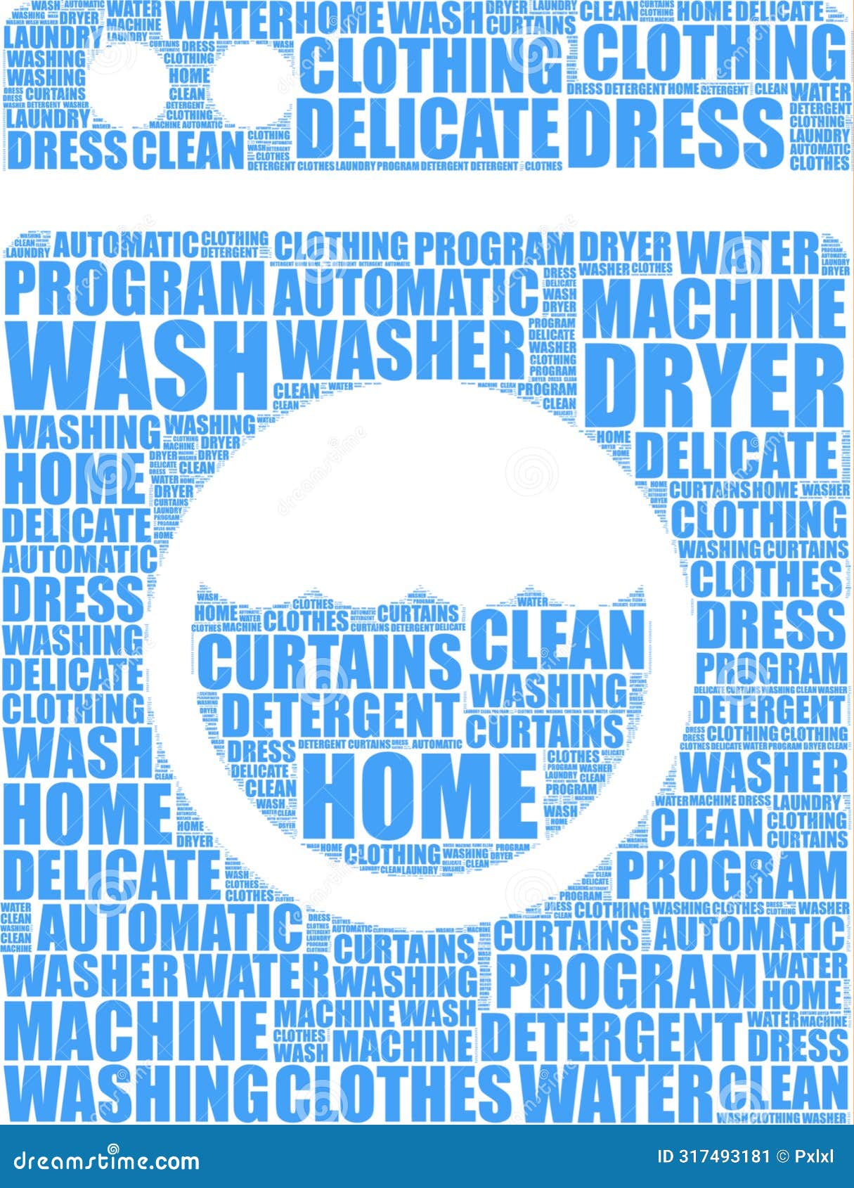 Washing Machine Symbol Tag Cloud Illustration Stock Illustration ...