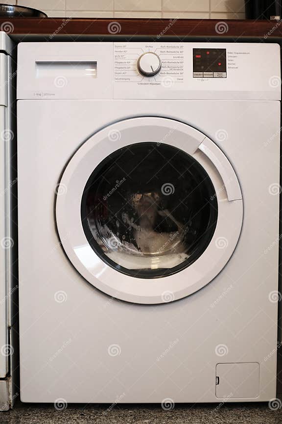 Washing Machine Washing Things Drum Close-up Stock Photo - Image of ...