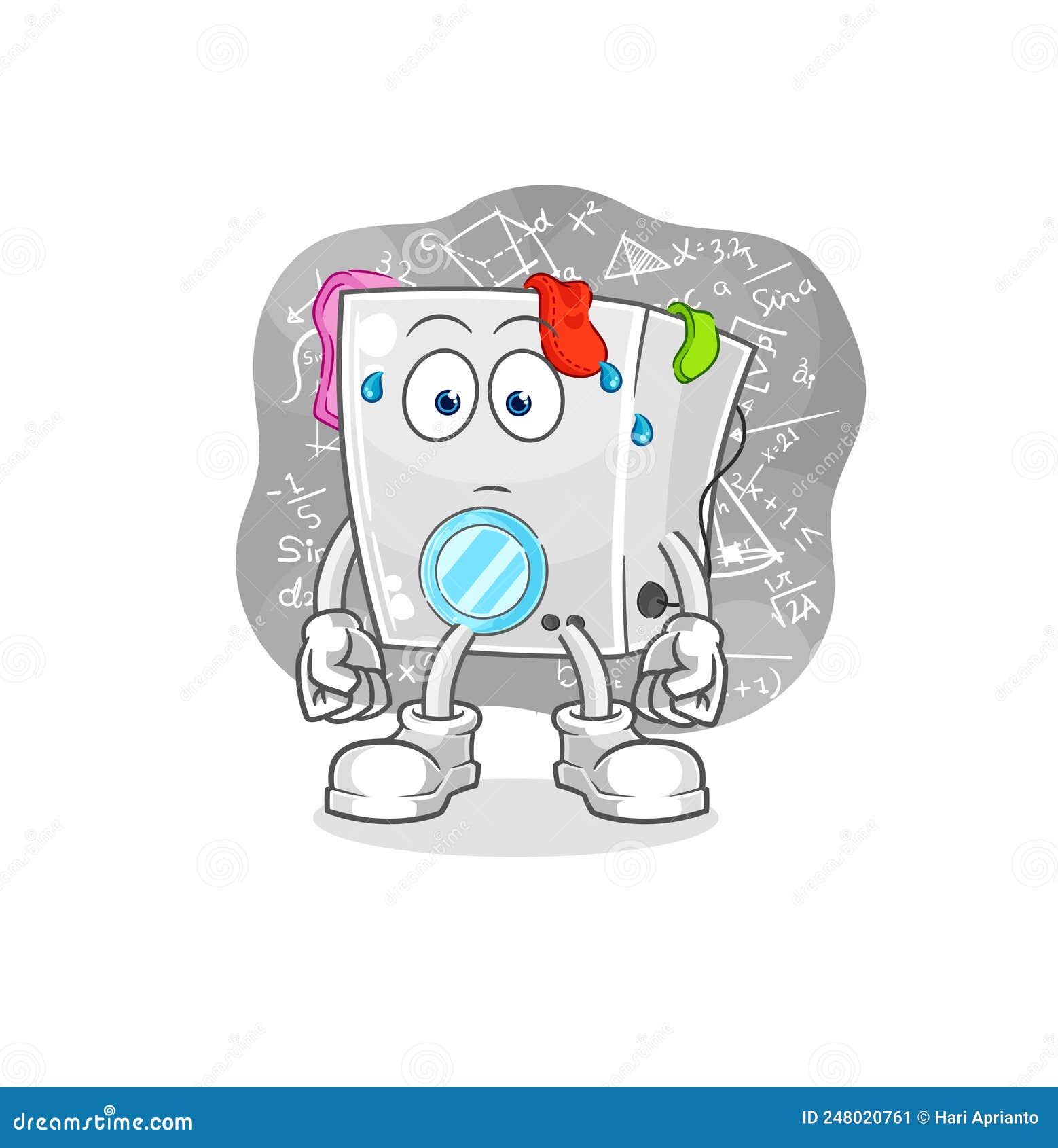 Washing Machine Thinking Hard Vector. Cartoon Character Stock Vector ...