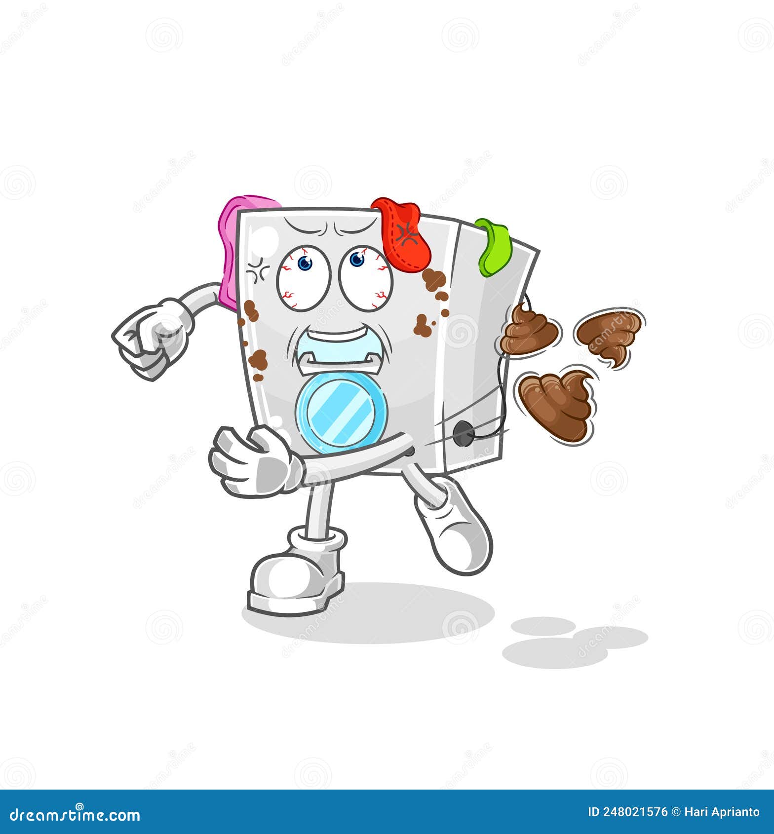 Washing Machine Throwing Shit Vector Stock Vector - Illustration of ...