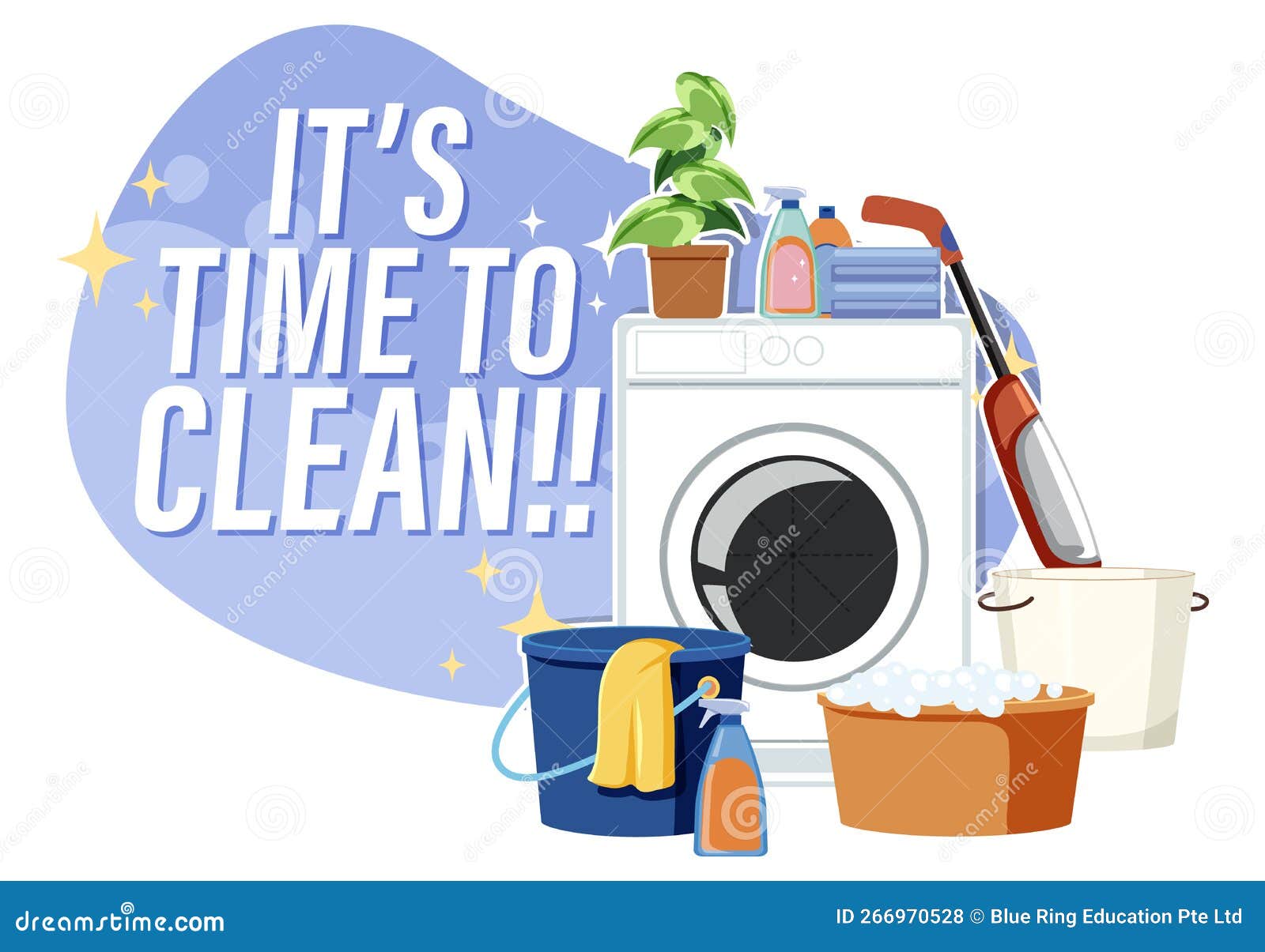 Washing Machine with Time To Clean Text Design Stock Vector ...