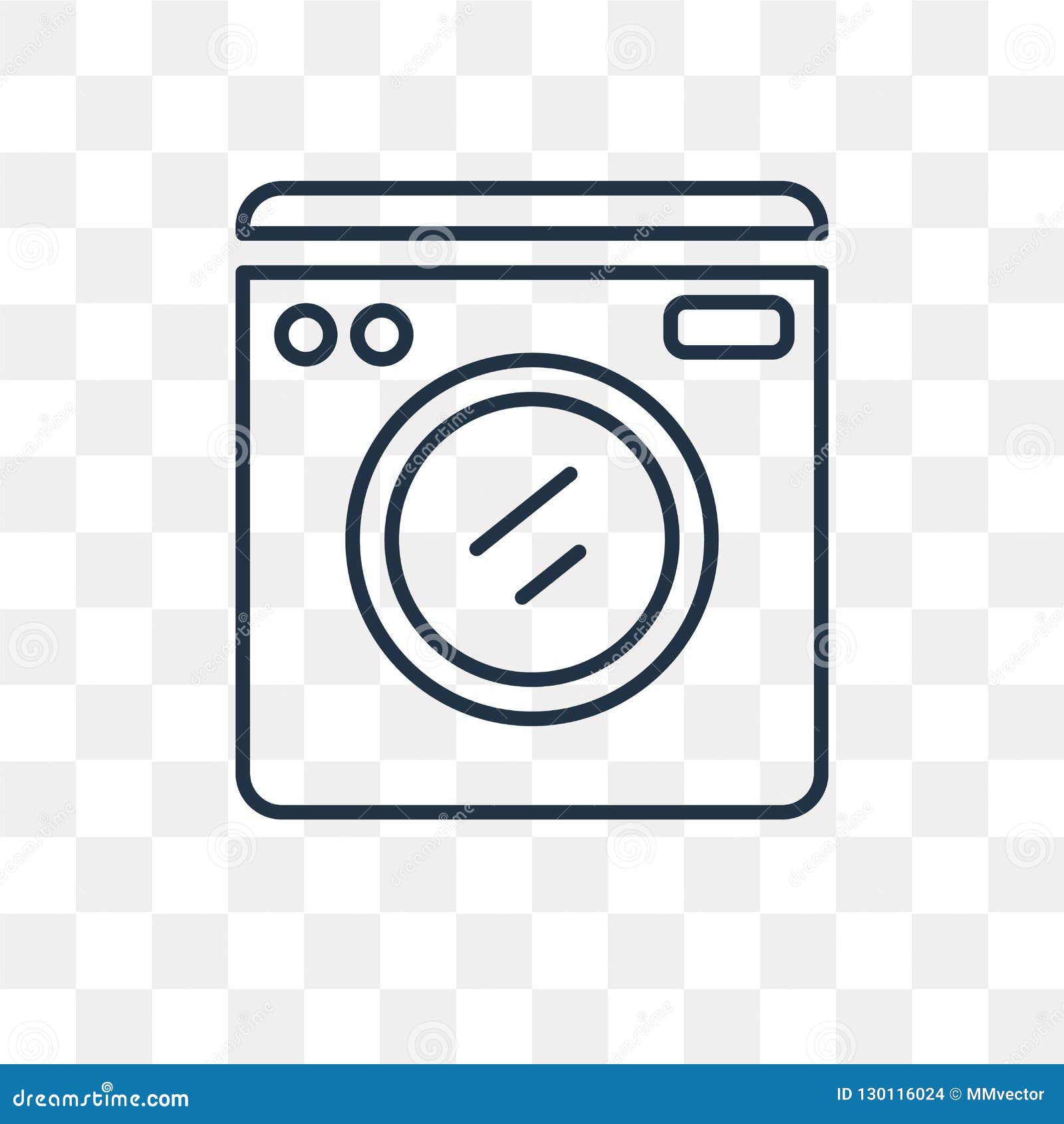 Washing Machine Vector Icon Isolated On Transparent Background, Stock ...