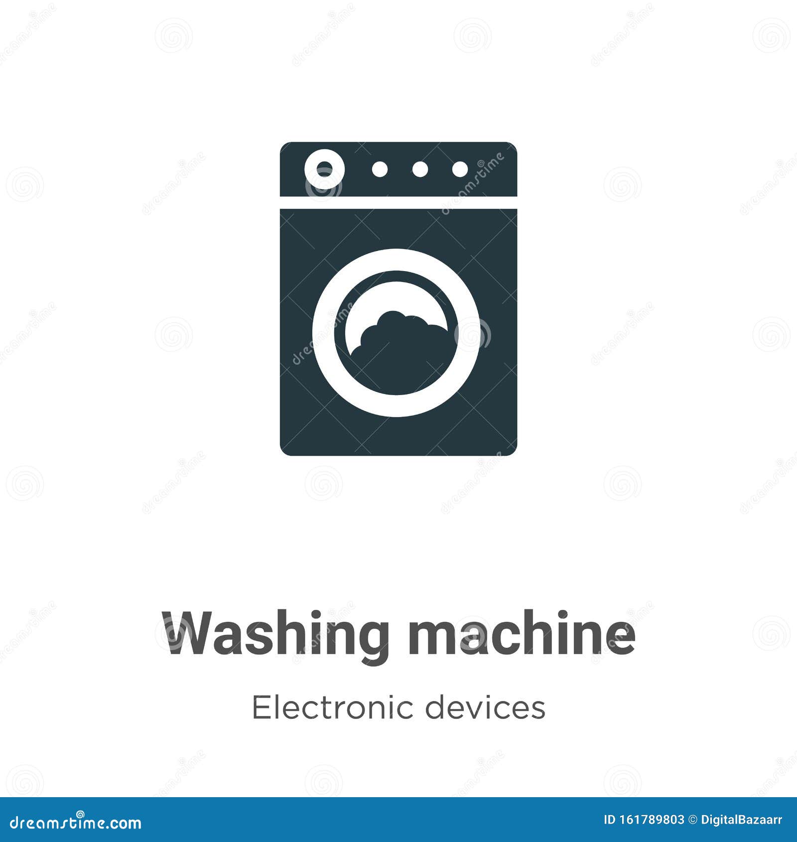 Washing Machine Vector Icon On White Background. Flat Vector Washing ...