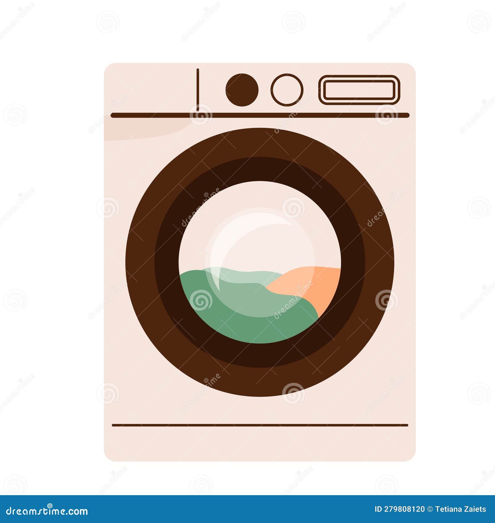 Washing Machine Vector Illustration. Washer Isolated on White ...