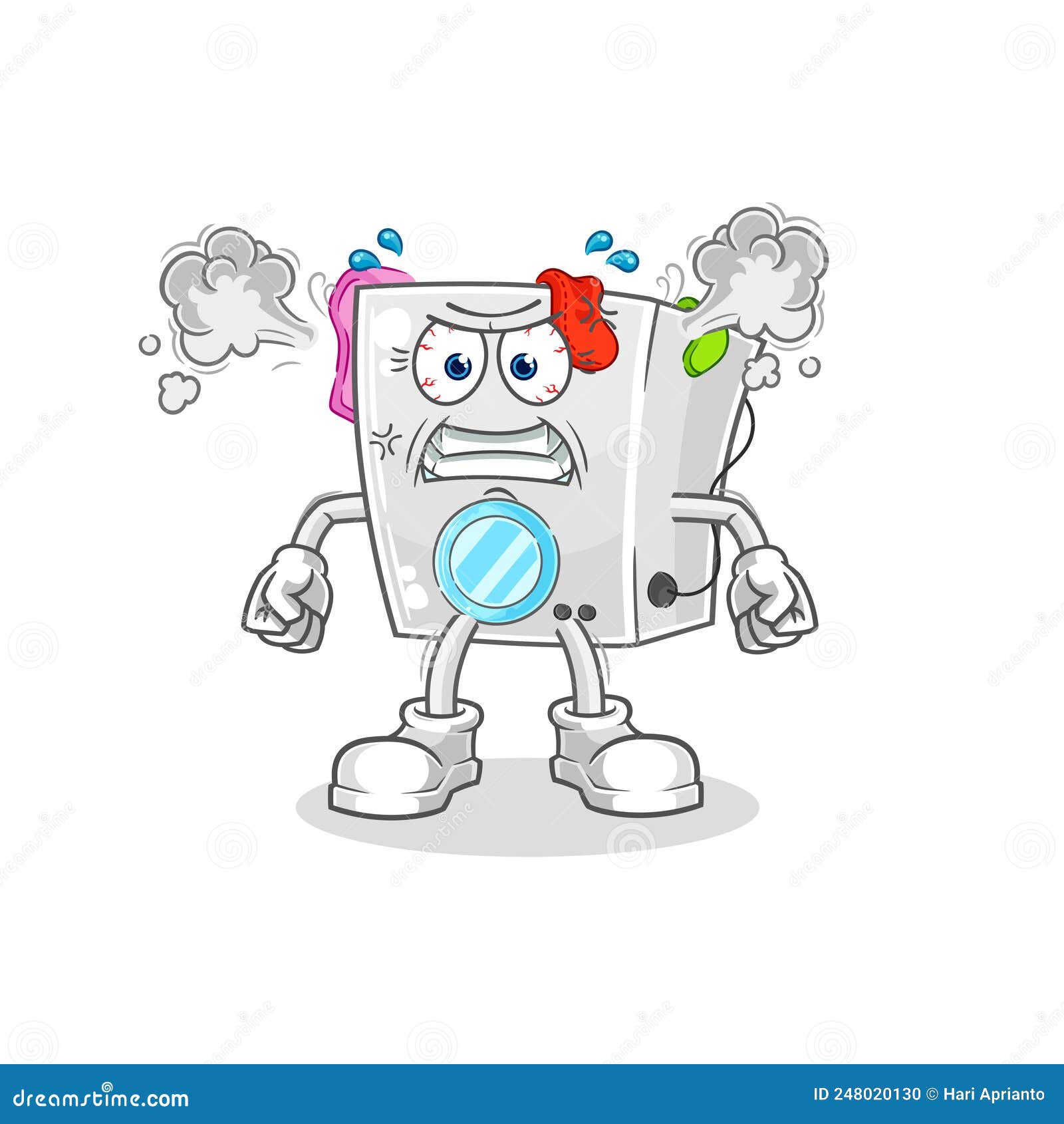 Washing Machine Very Angry Mascot. Cartoon Vector Stock Vector ...
