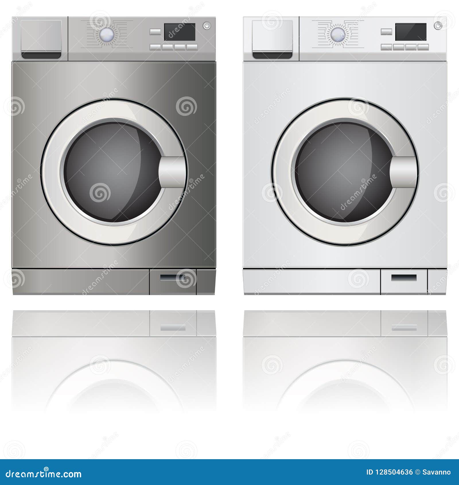 Washing machine stock vector. Illustration of wash, clean - 128504636