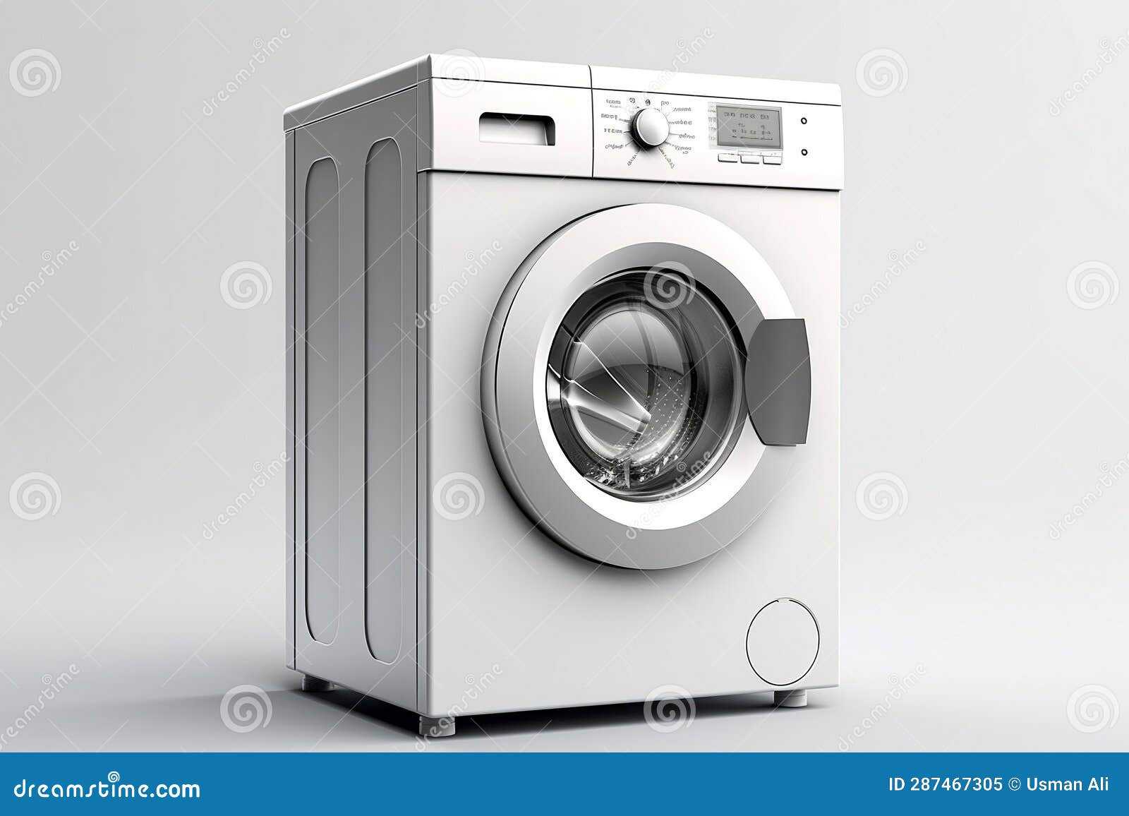 Washing Machine on White Background. AI Stock Illustration ...
