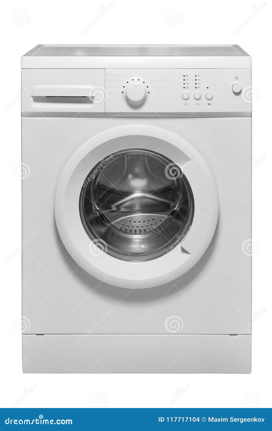 Washing Machine on a White Background Stock Photo - Image of bathroom ...