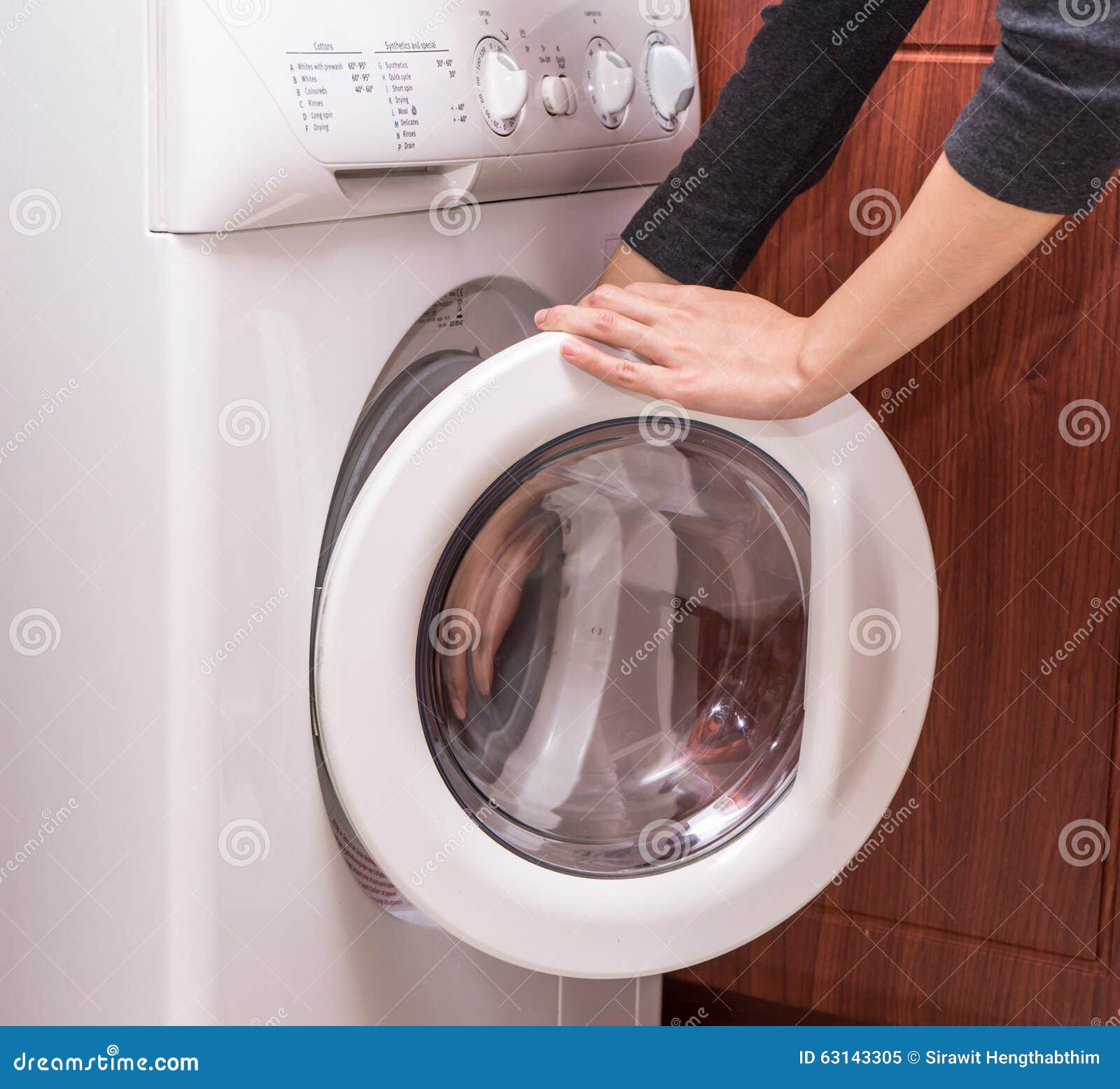 Washing Machine with Woman Hands ,Open Stock Image - Image of female ...