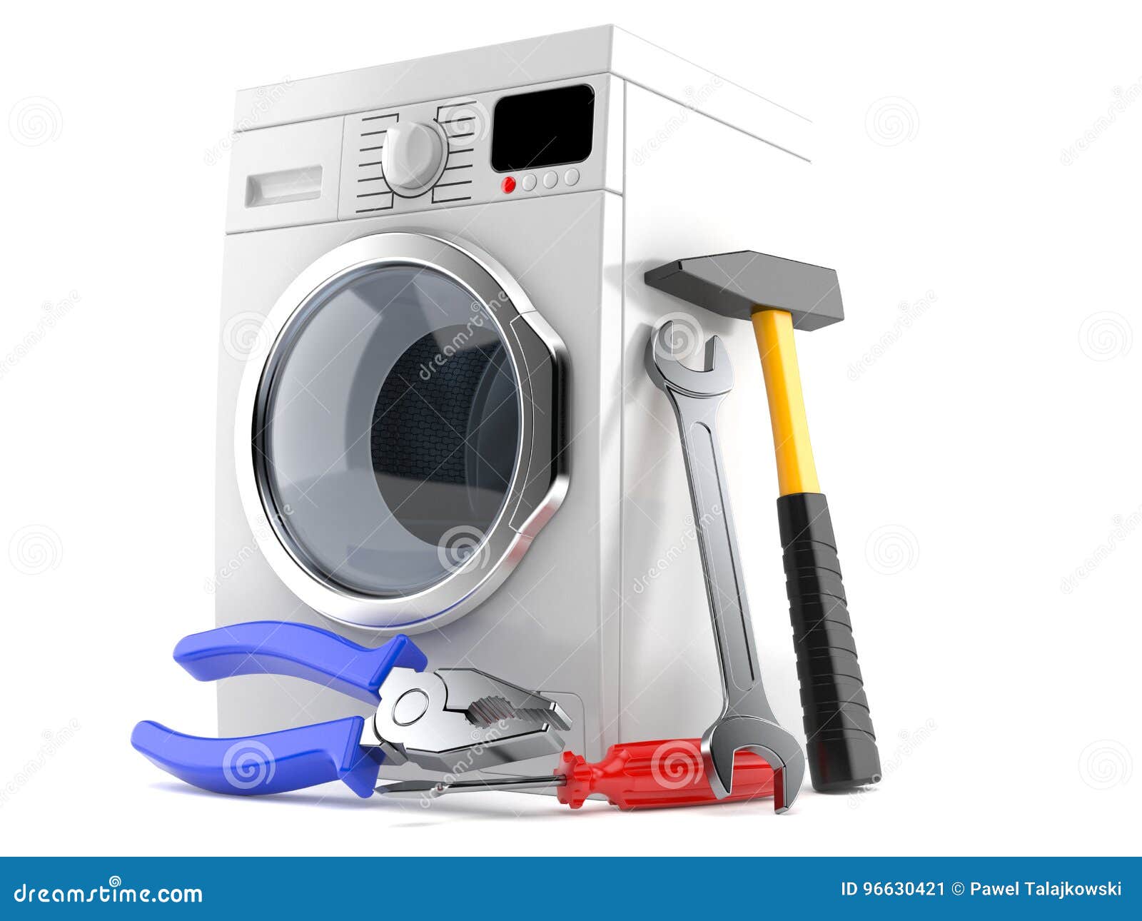 Washing Machine with Work Tools Stock Illustration - Illustration of ...