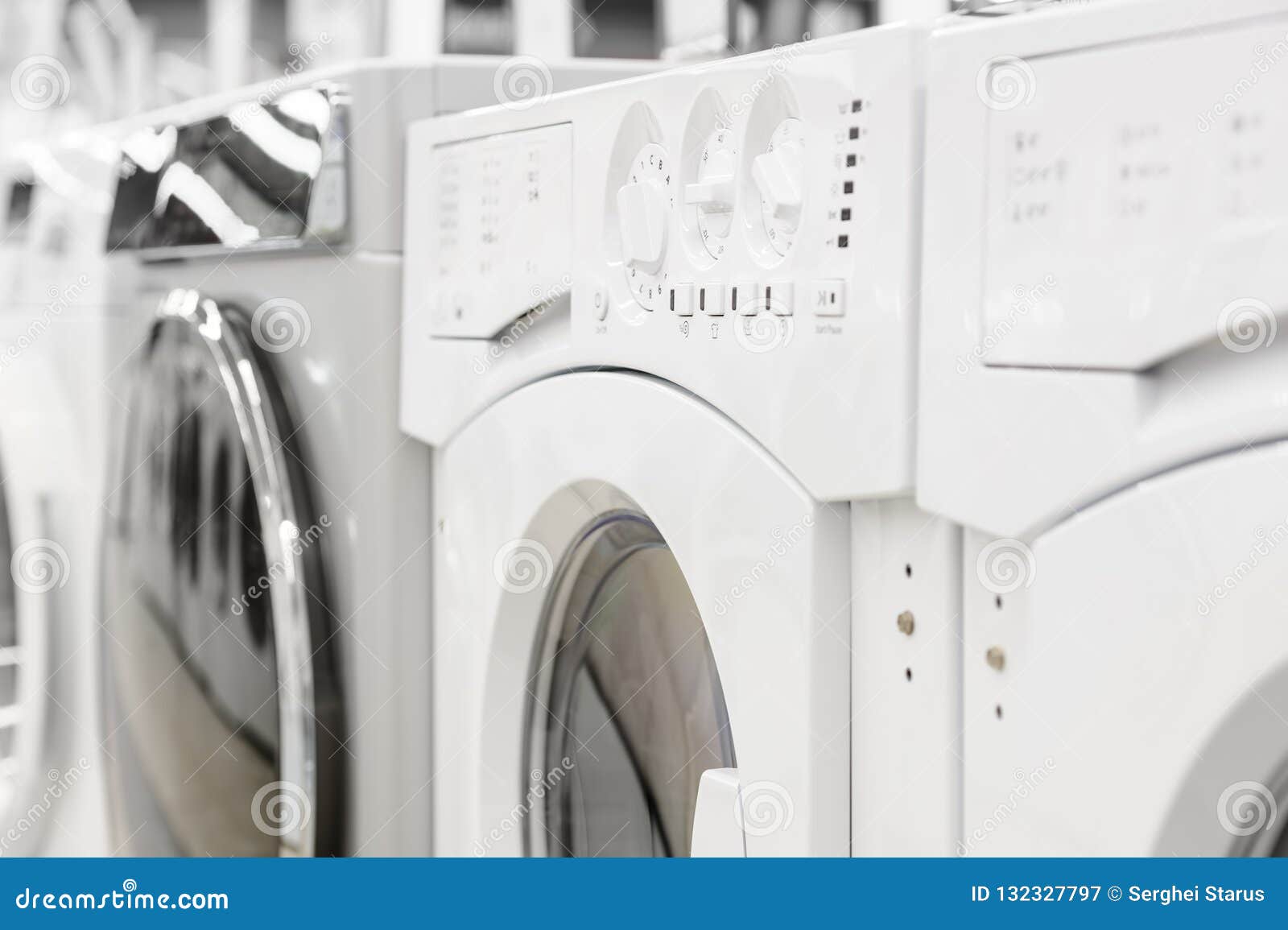 Washing Mashines in Appliance Store Stock Image - Image of industry ...