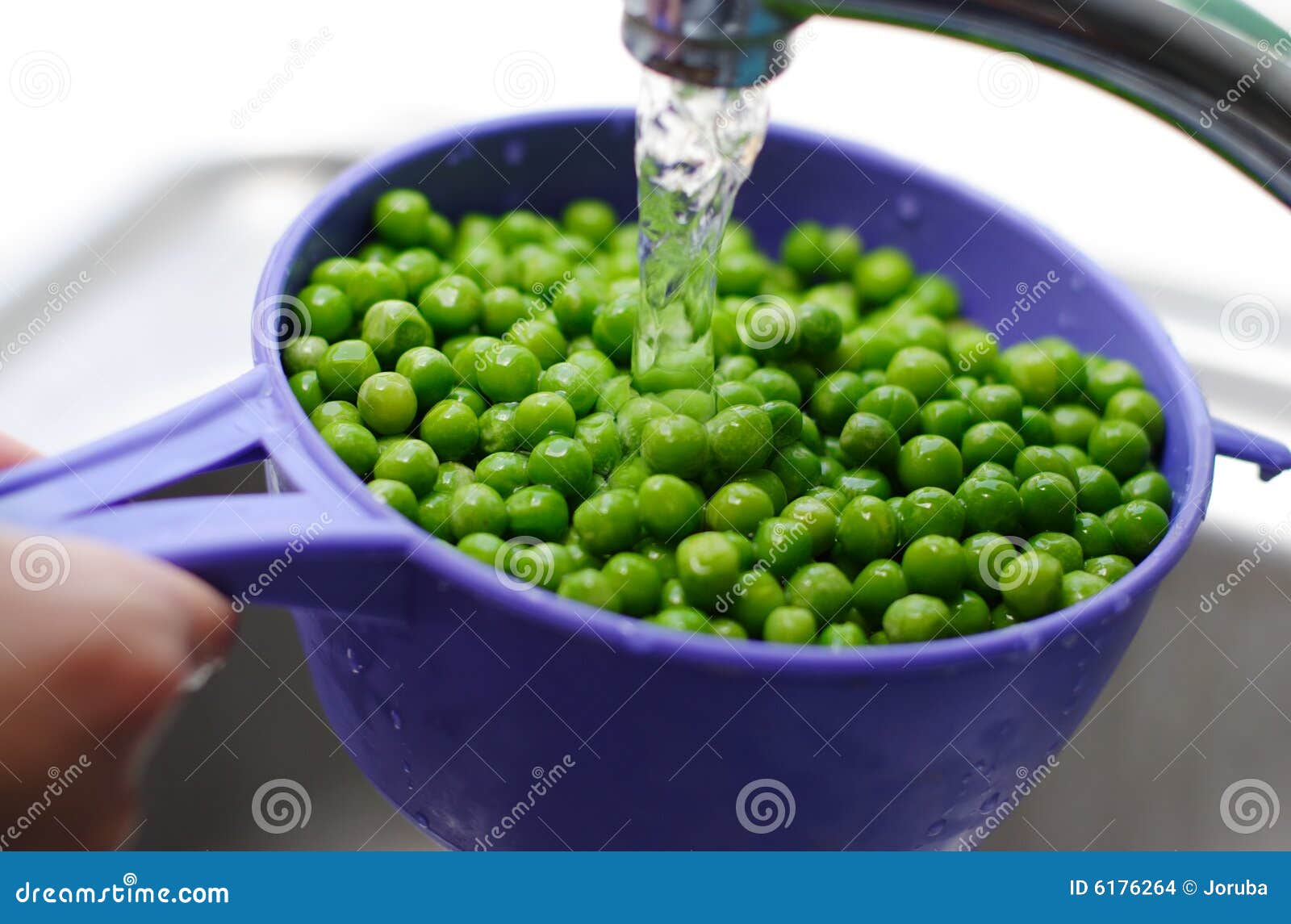 Washing peas stock photo. Image of kitchen, fresh, running - 6176264