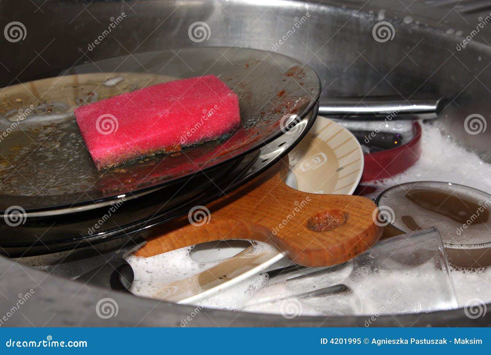 Washing Plates Picture. Image: 4201995