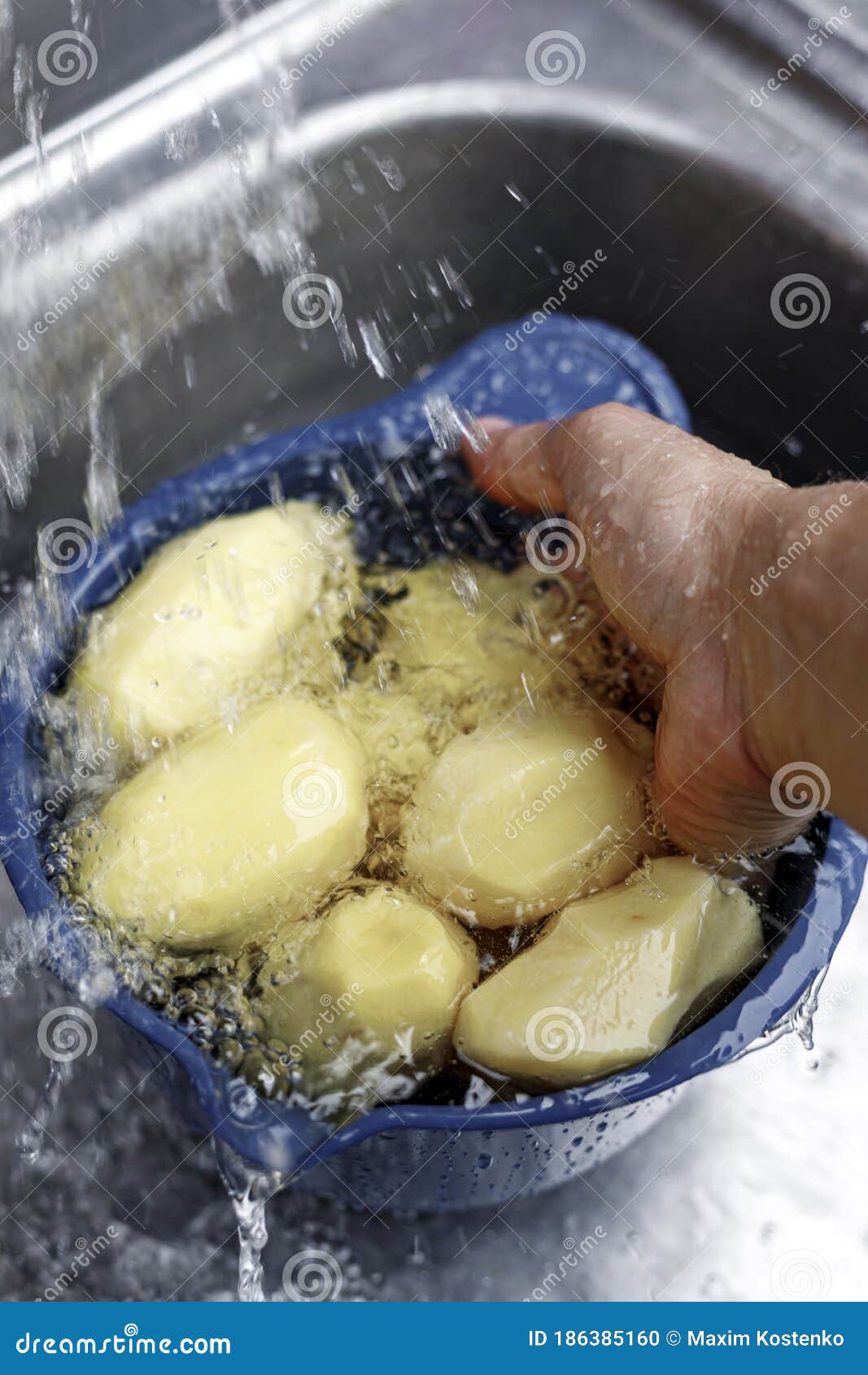 Washing Potatoes Under Running Water Stock Photo - Image of tasty, dish ...