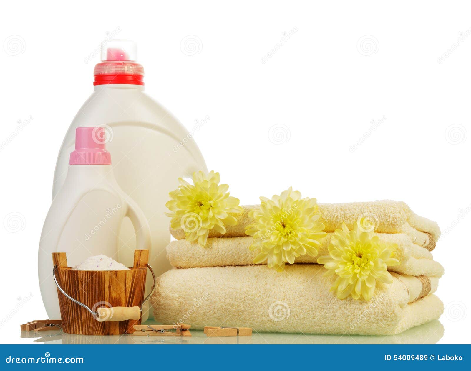 Washing Powder and Cleaning Items with Flowers Stock Image - Image of ...