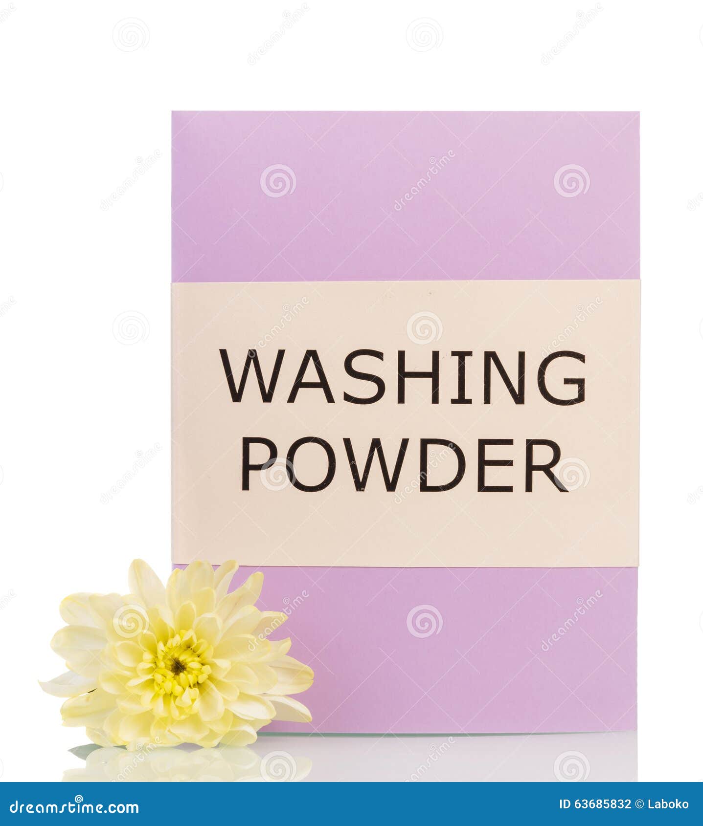 Washing powder with flower stock photo. Image of container - 63685832